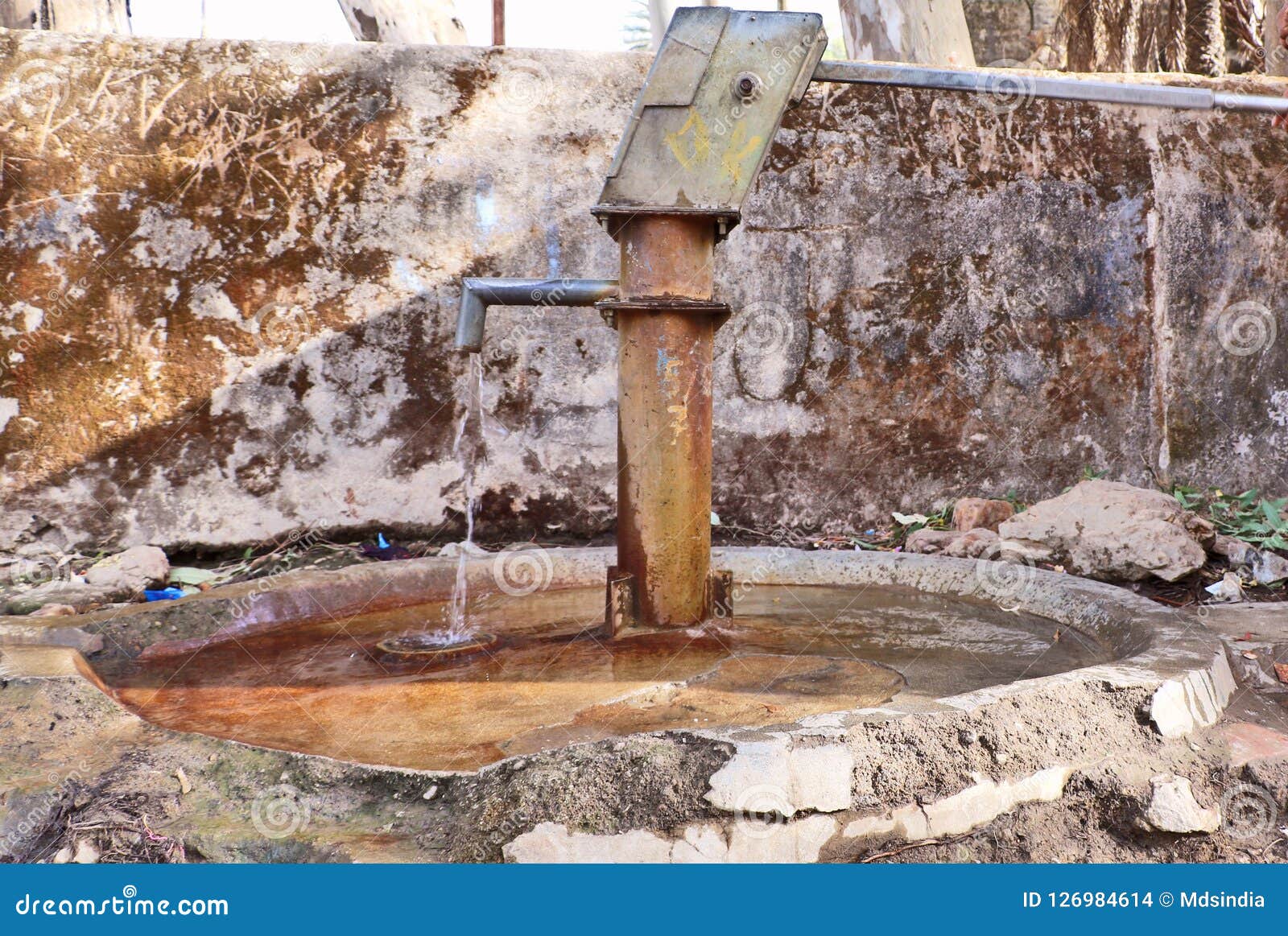 Roadside Install Hand Pump Which Pull Out Underground Stock Photo ...