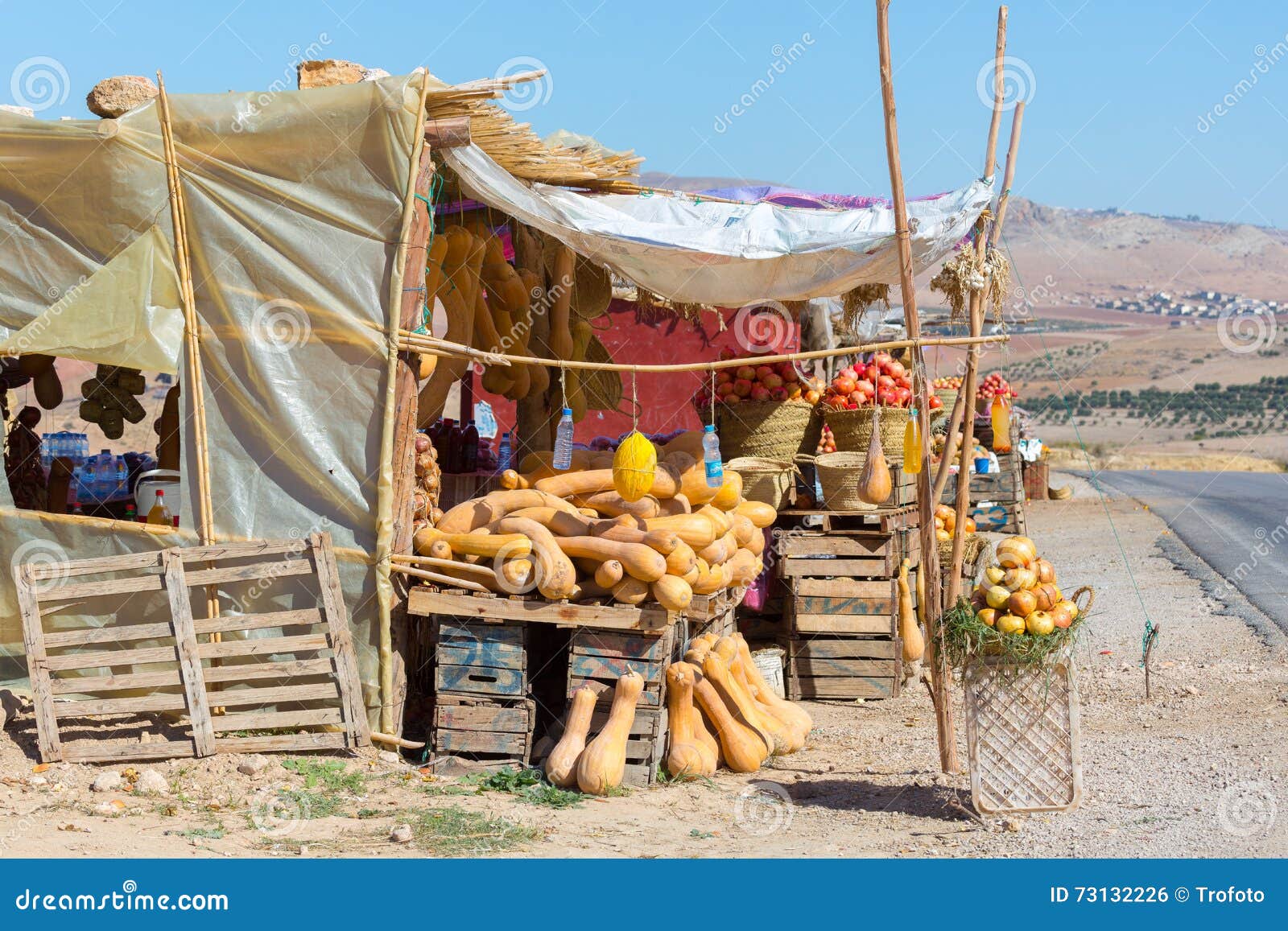 Roadside market in Morocco editorial photo. Image of walnut - 73132226