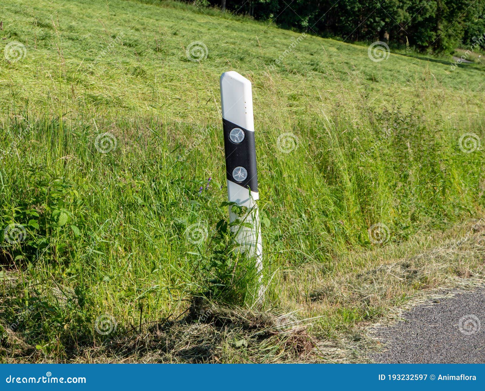 Roadside Post on a Country Road in Germany Stock Image - Image of curve ...