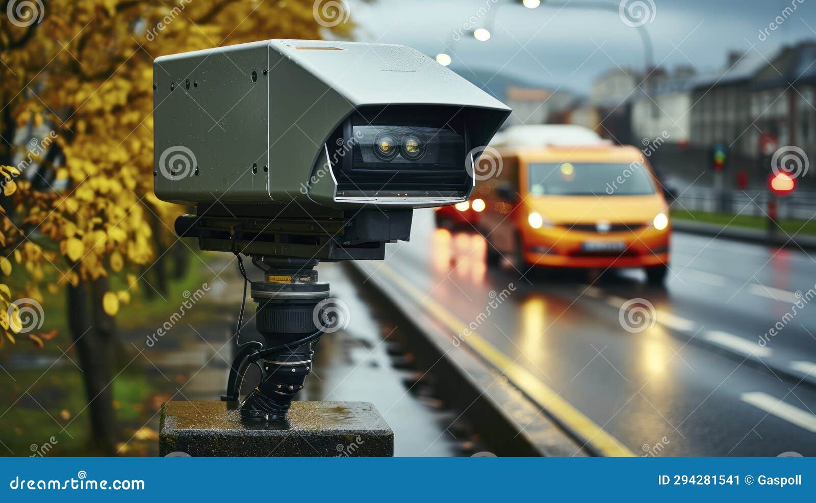 The Roadside Radar Camera at Work. Generative AI Stock Illustration ...