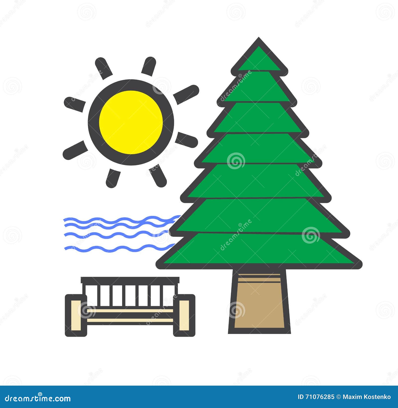 Roadside Rest Area Logo or Icon, Vector Stock Vector - Illustration of ...