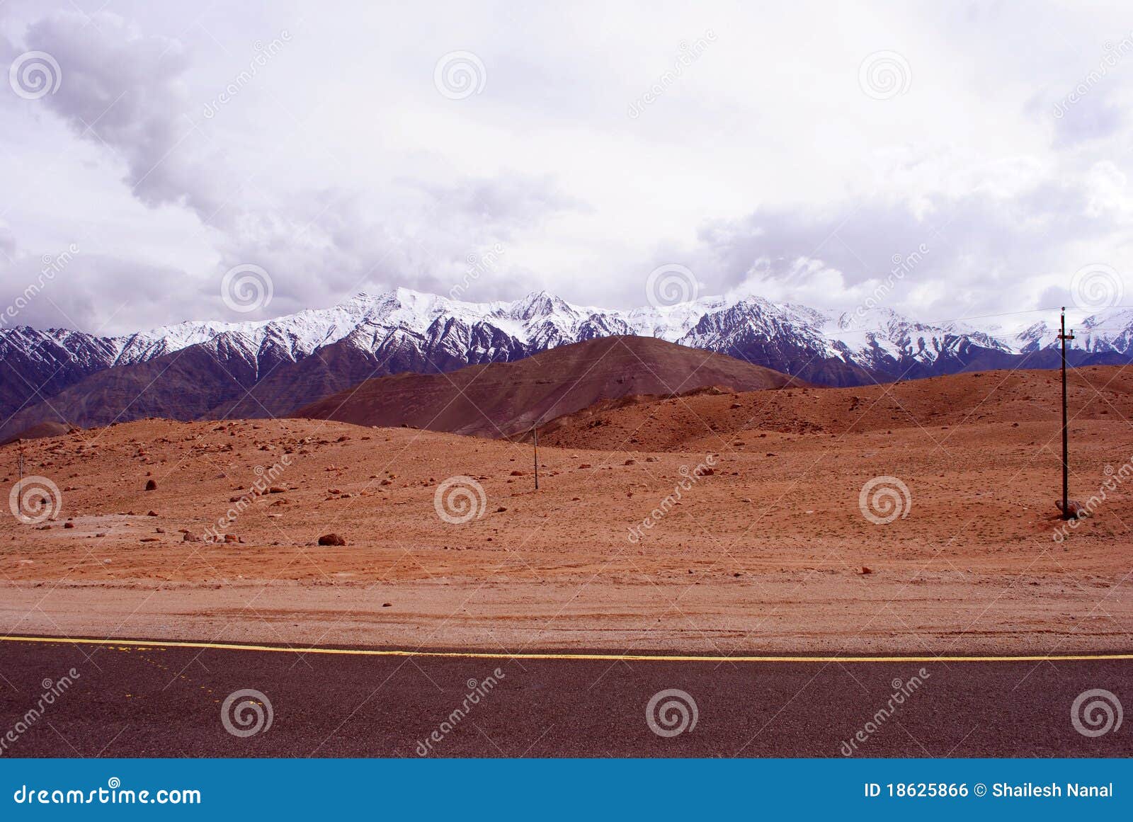 Roadside Scene of a Ladakh Region Stock Photo - Image of snowy, lead ...