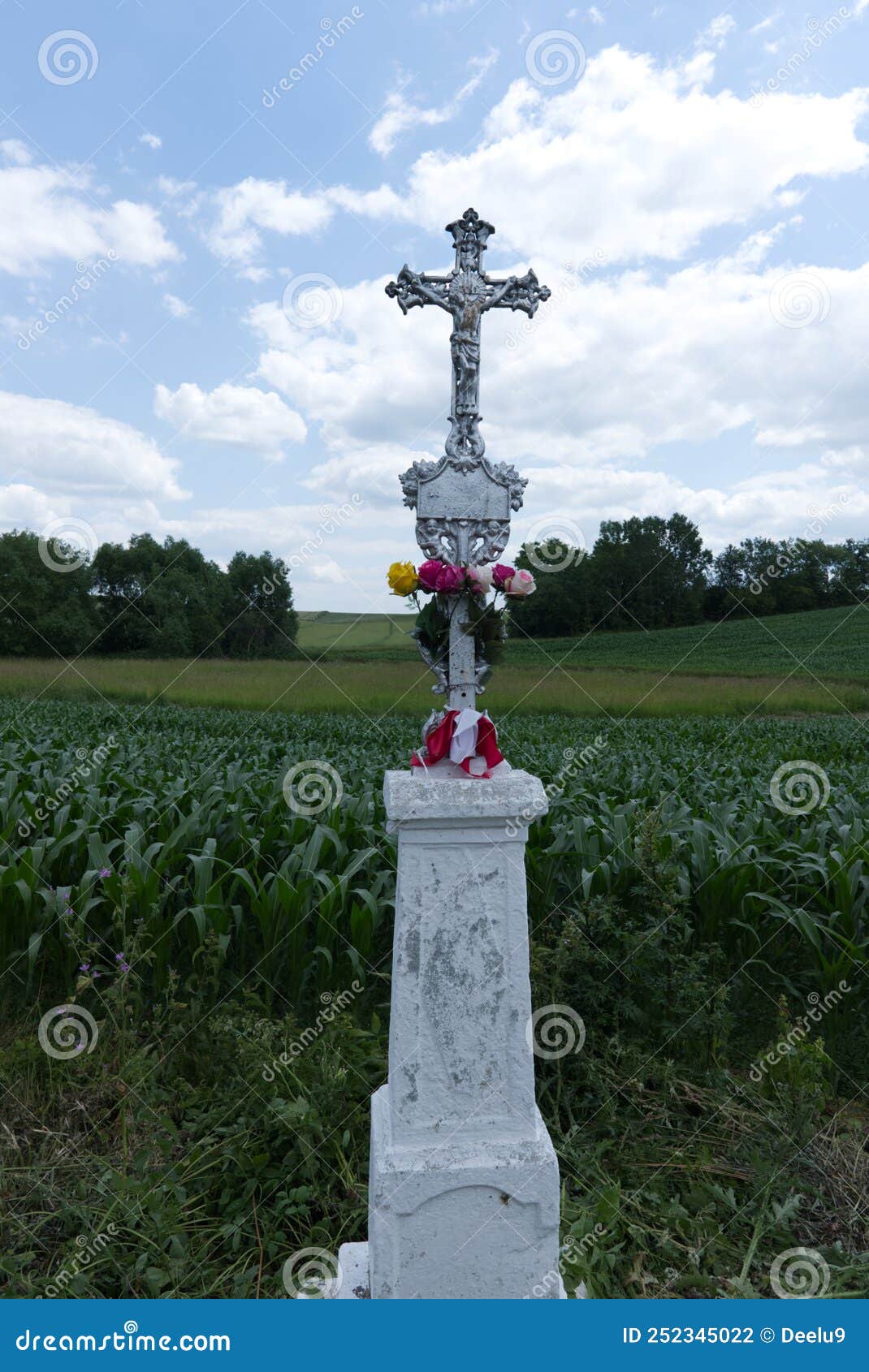 Roadside Shrine among Fields in Poland Stock Photo - Image of ...