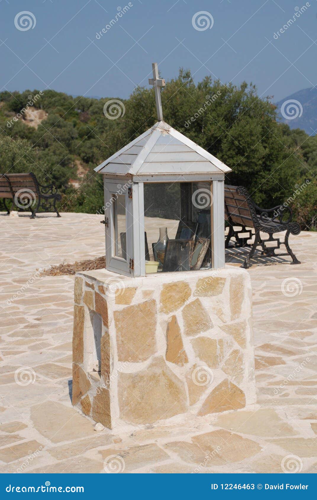 Roadside shrine, Meganissi stock image. Image of late - 12246463