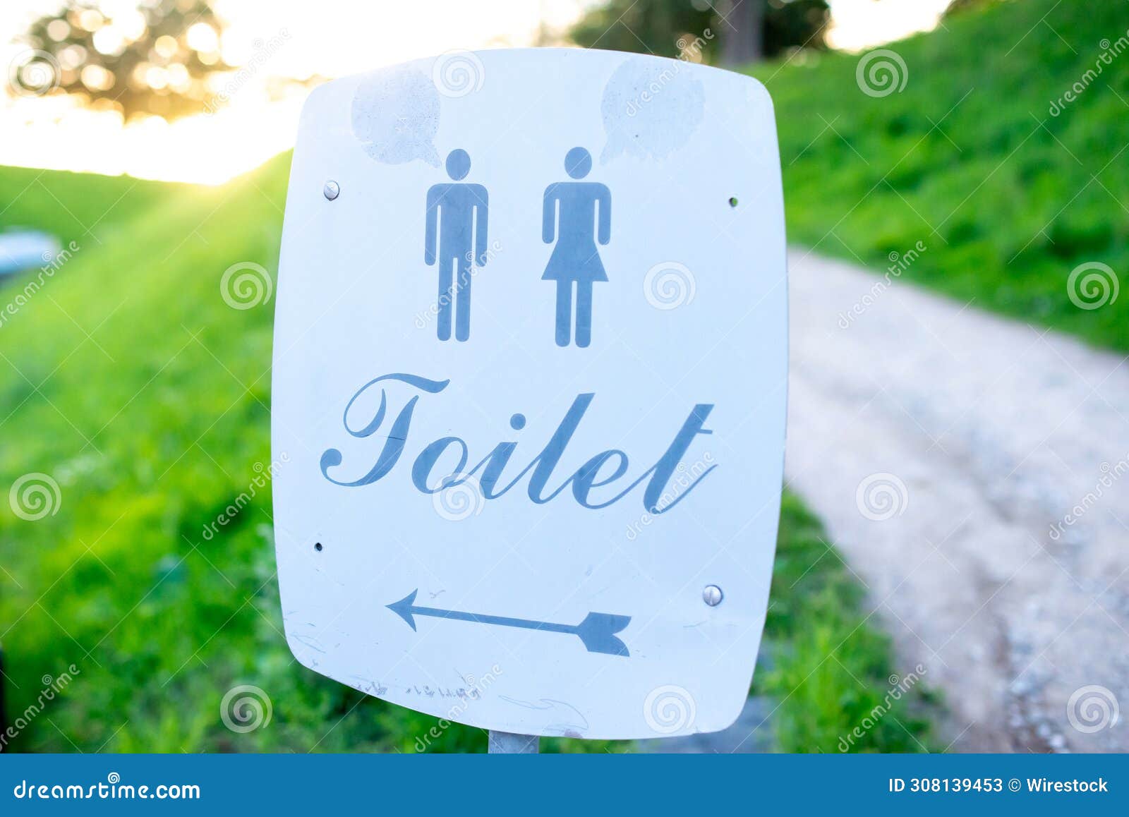 Roadside Sign Indicating Restroom Location. Editorial Stock Photo ...
