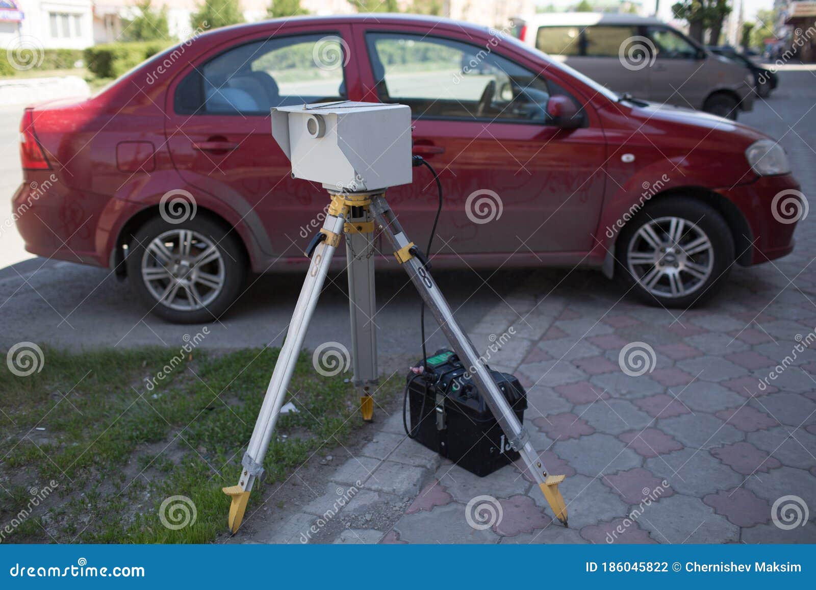 Roadside Speed Meter Radar and Vehicle Stock Photo - Image of vehicle ...