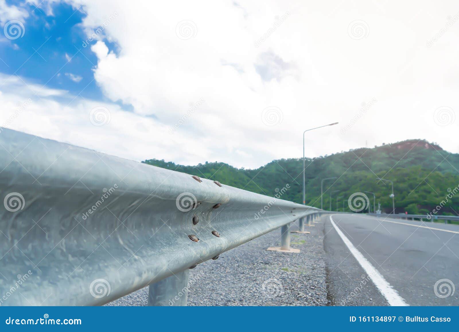 Roadside Steel Guard on Motorway Stock Image - Image of aluminum ...