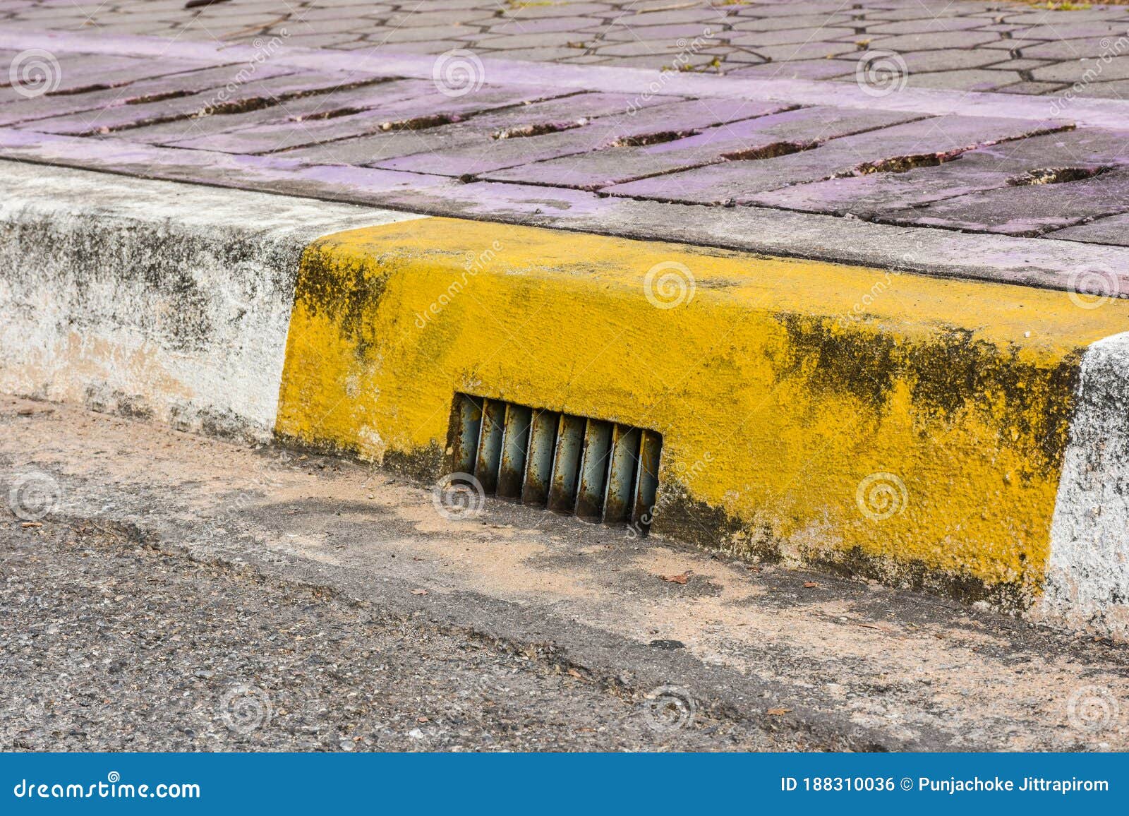 Surface Drainage Grating on the Urban Road. Stock Photo - Image of ...