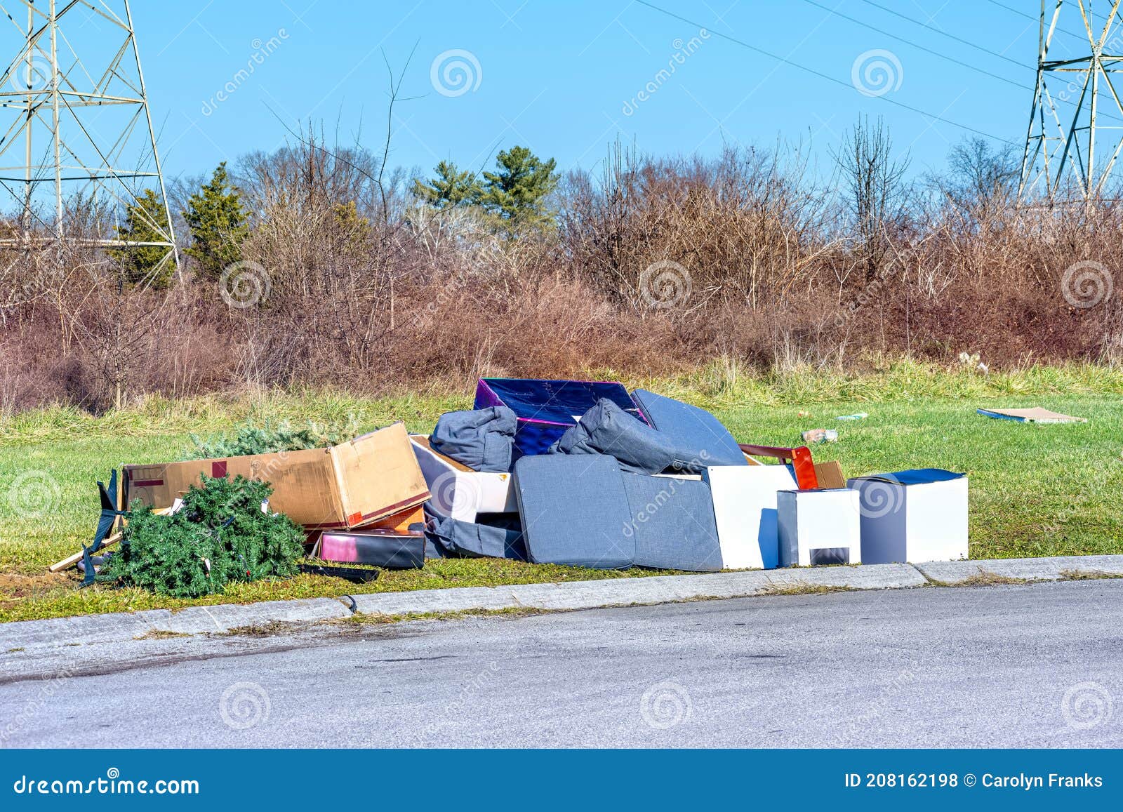 Roadside Trash Dump stock photo. Image of toss, disposal - 208162198