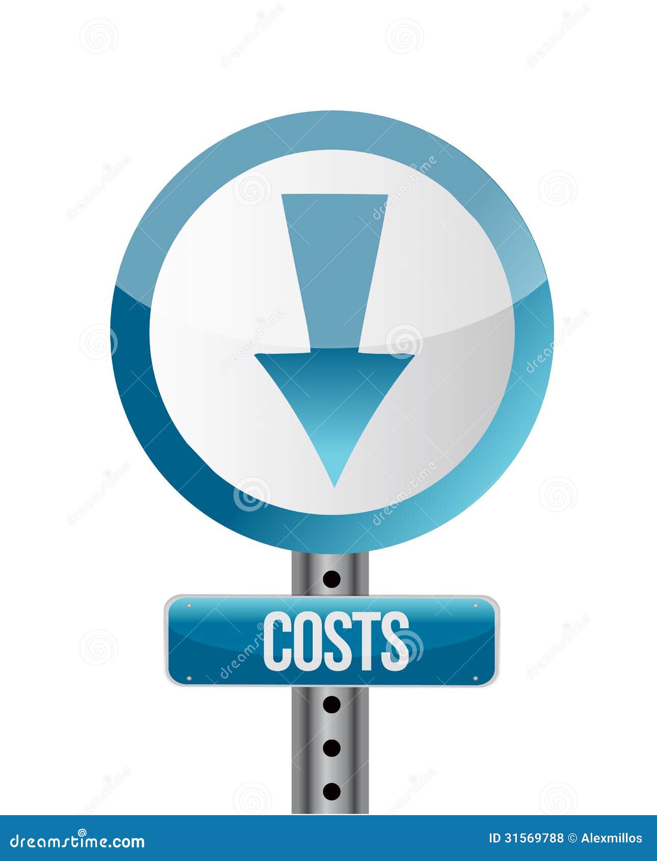 Roadsign with a Cost Increase Concept. Stock Illustration ...