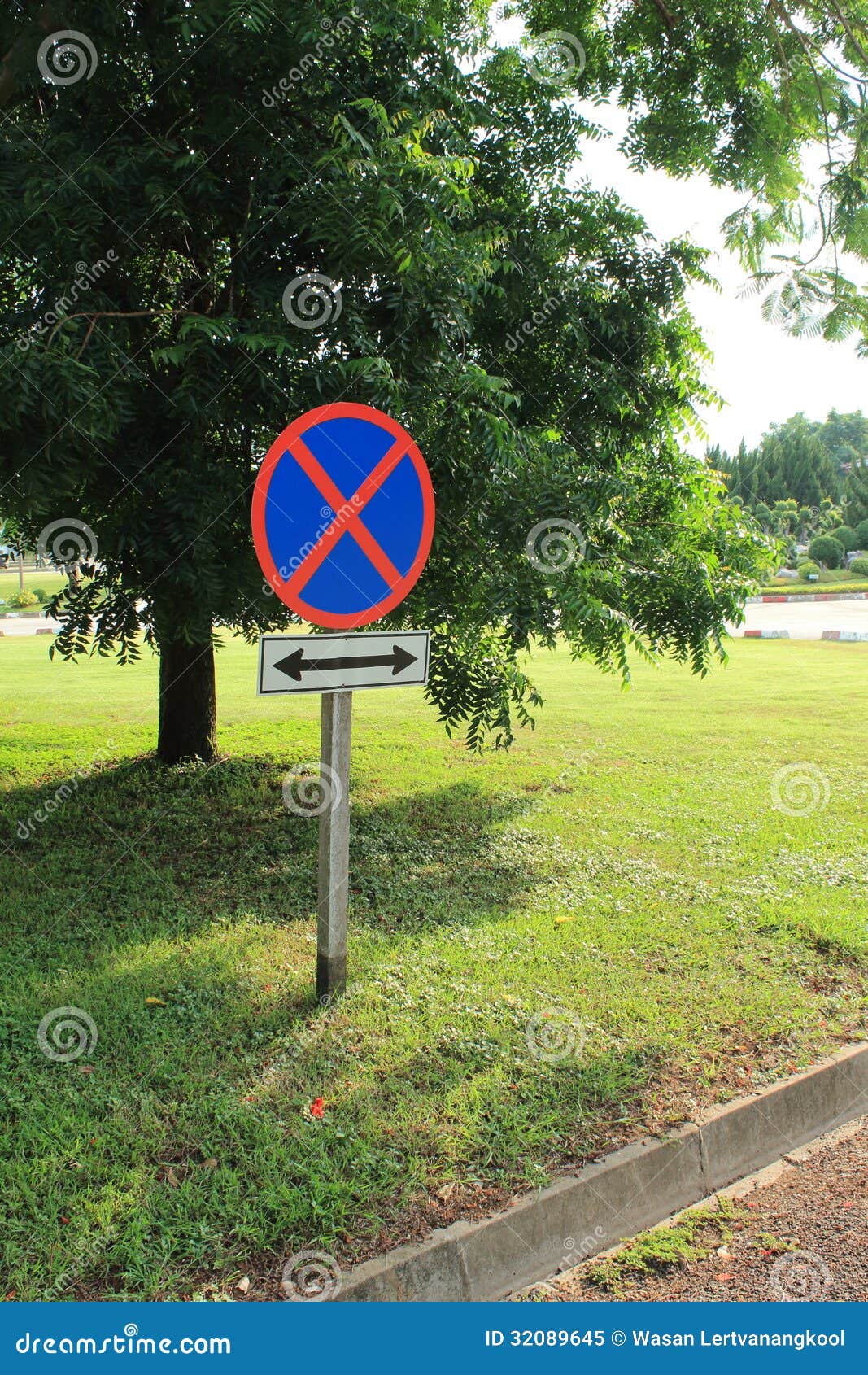 Roadsign-Parkverbot Mit Indikatorpfeil Stockbild - Bild von regulieren ...