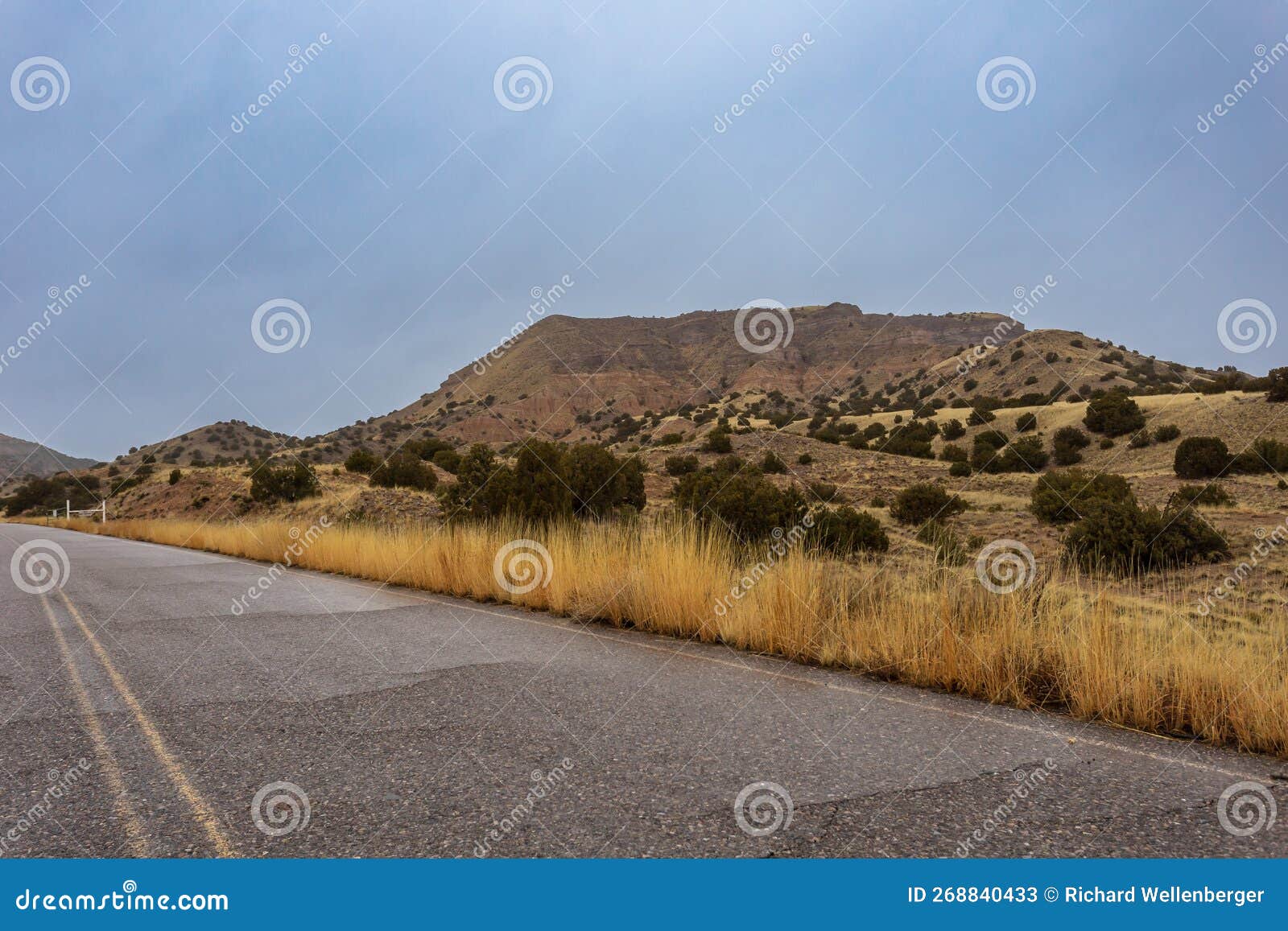 Roadway Cutting through Open Valley Stock Image - Image of hiking ...