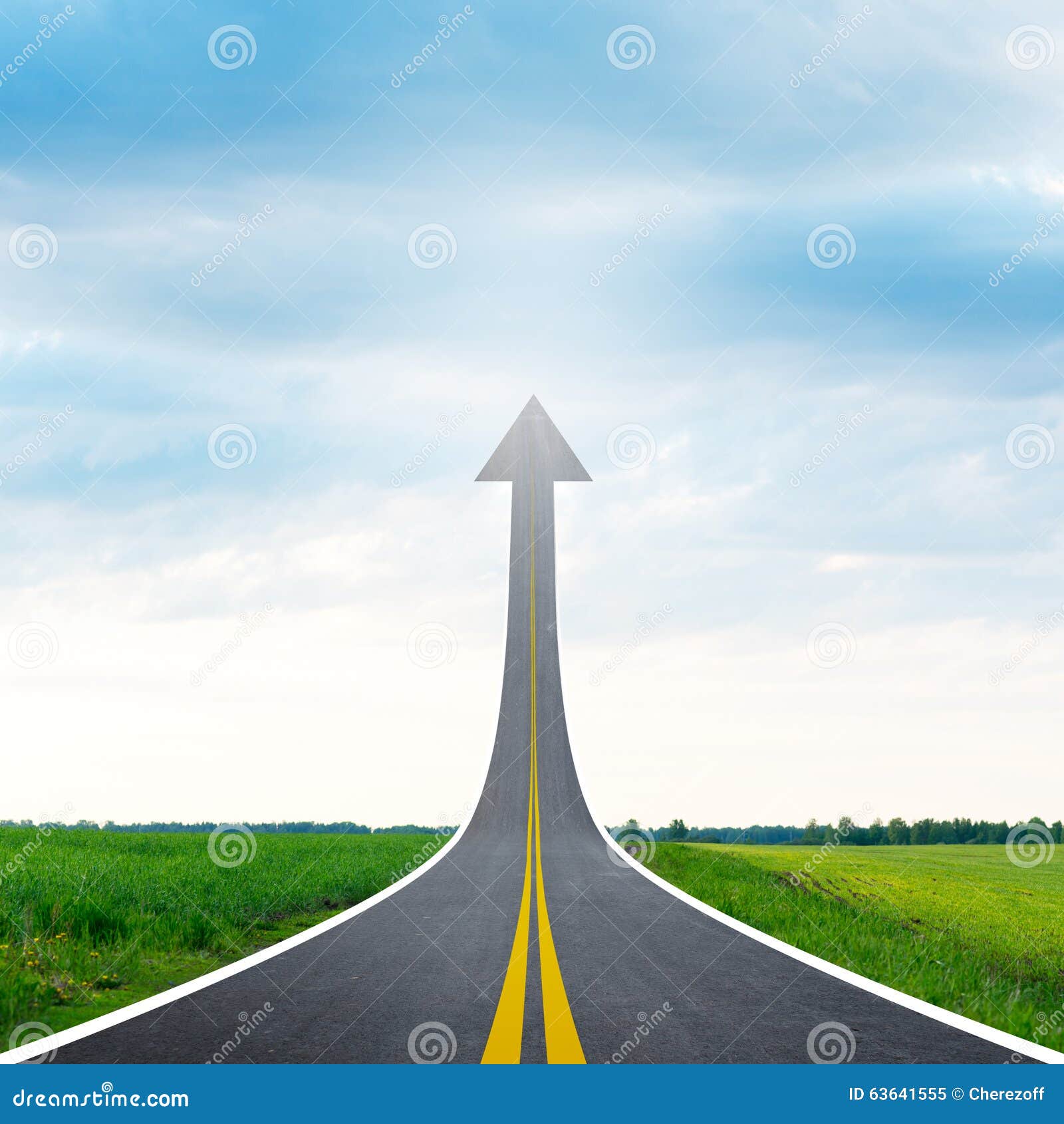 Roadway Going Up As an Arrow Stock Illustration - Illustration of ...