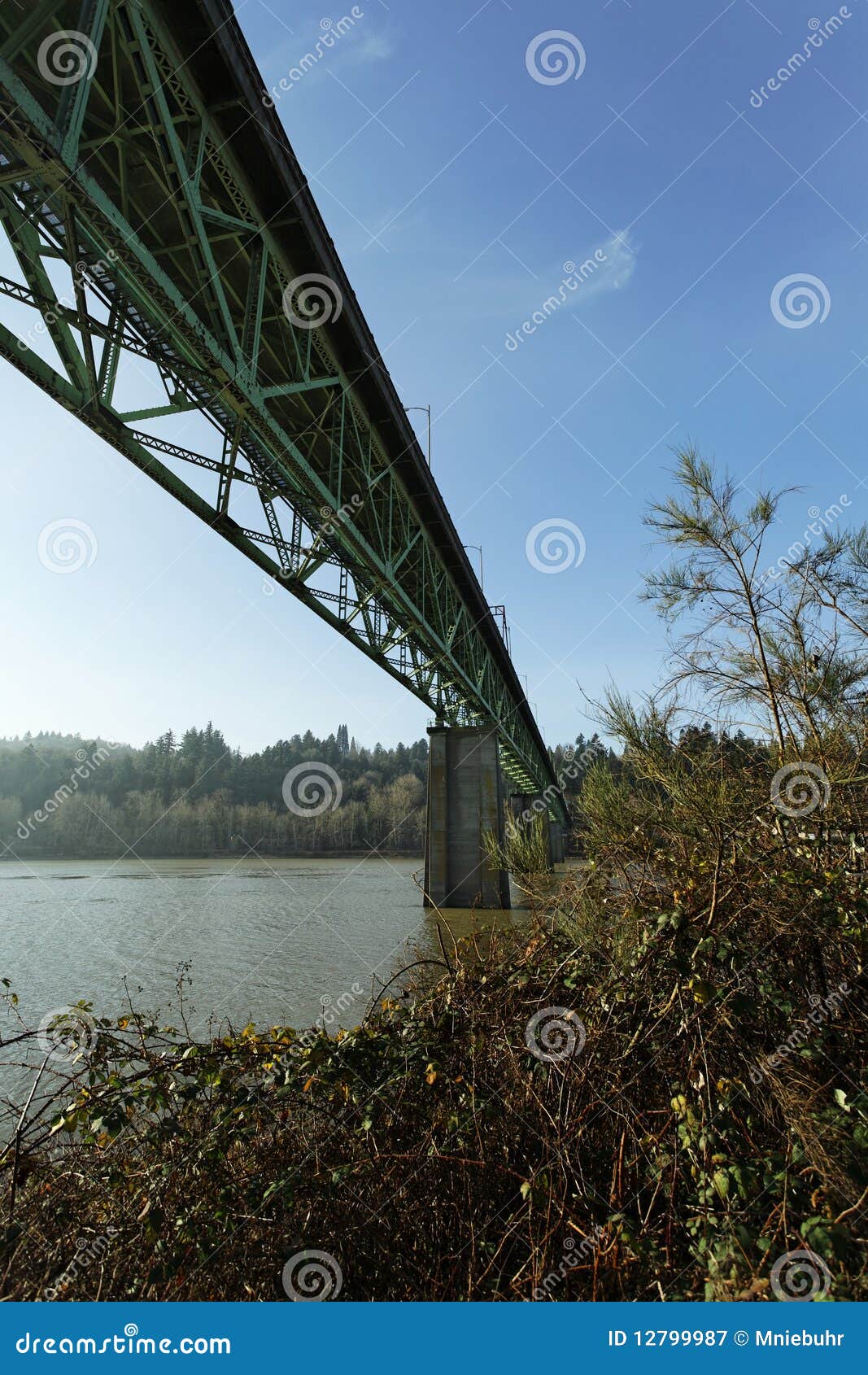 Roadway Infrastructure Bridge Over River Waterway Stock Image - Image ...