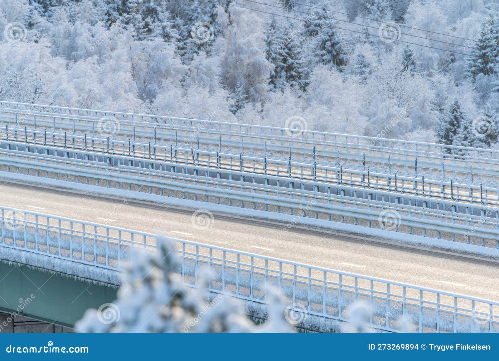 Roadways of a Bridge at Winter.. Stock Photo - Image of street, outdoor ...
