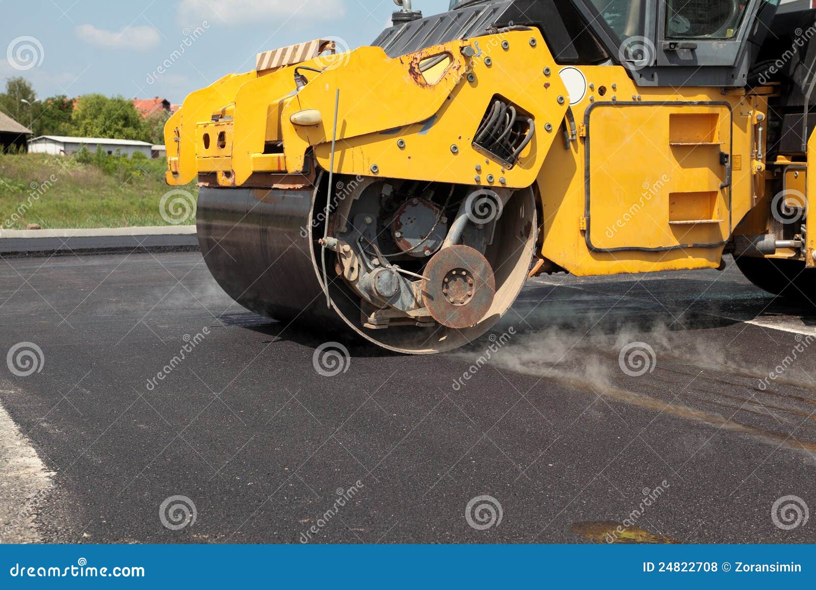 Roadwork stock photo. Image of outside, bitumen, compactor - 24822708