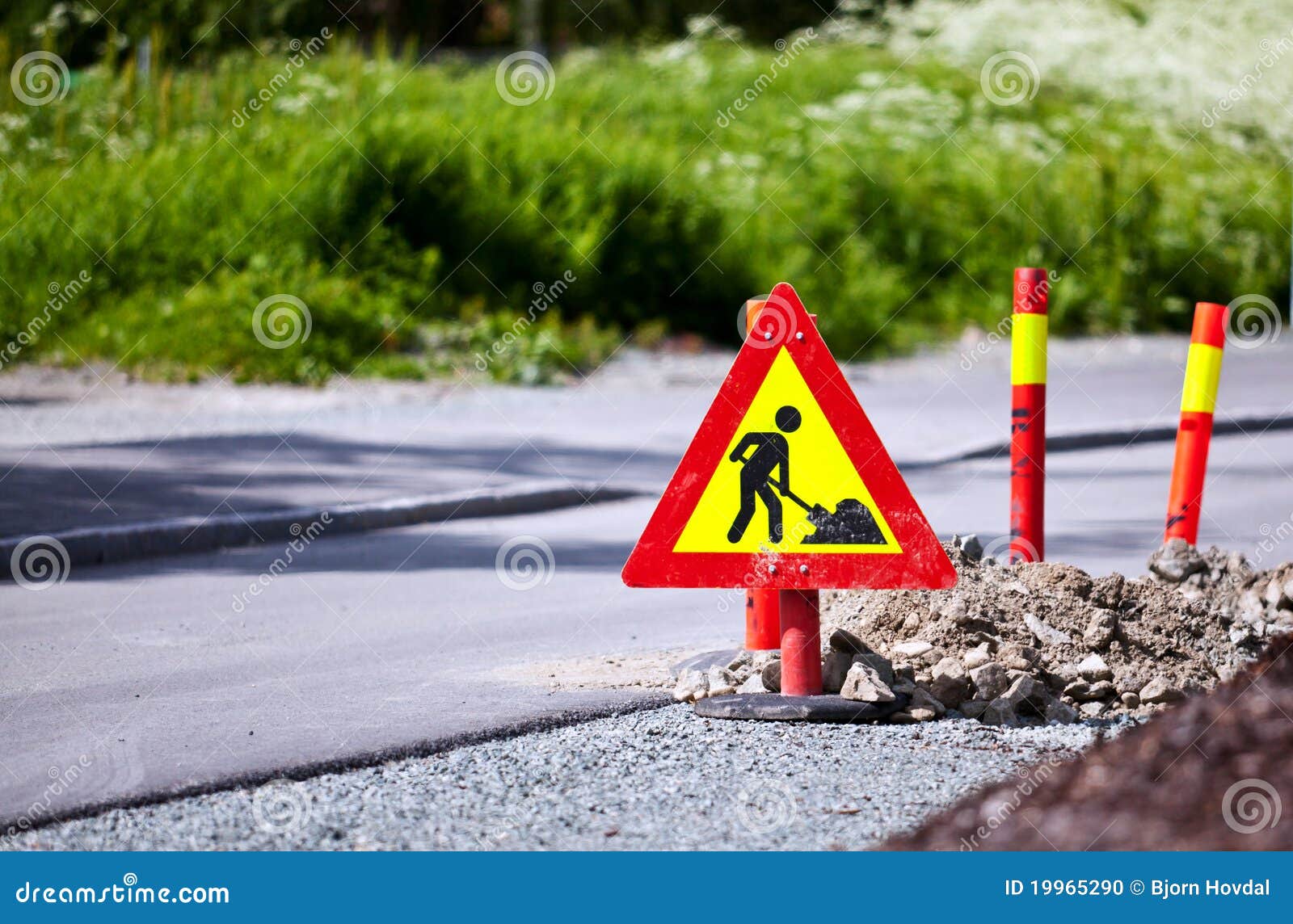 Roadworks stock photo. Image of closeup, alert, safety - 19965290