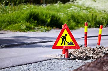 Roadworks stock photo. Image of closeup, alert, safety - 19965290