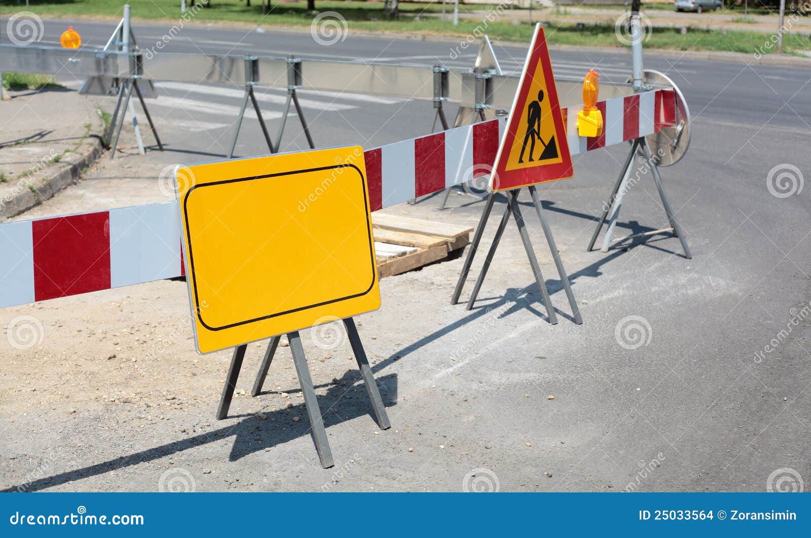 Roadworks stock photo. Image of pavement, flasher, barricade - 25033564