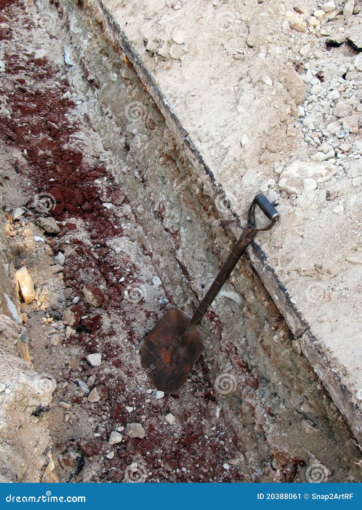 Roadworks Digging with Shovel Stock Image - Image of labor, sand: 20388061