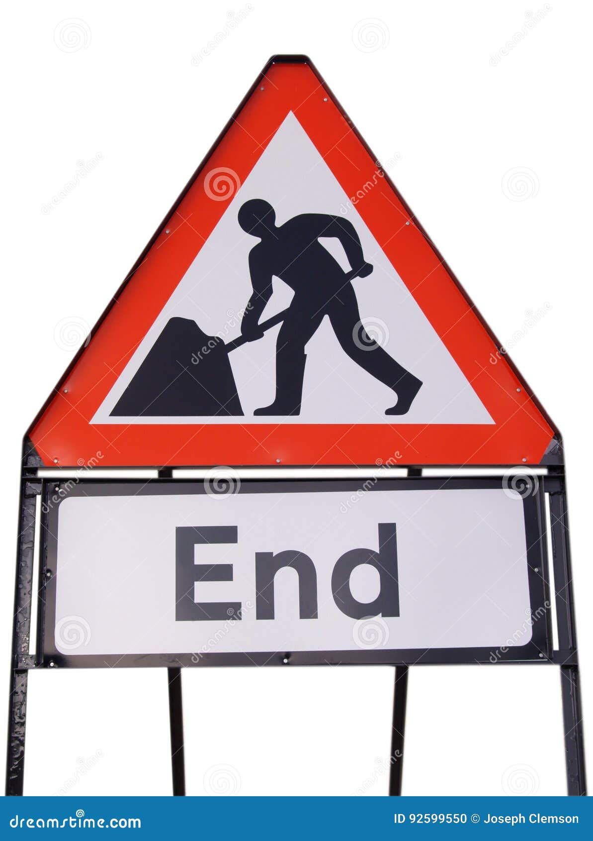 Roadworks end sign stock photo. Image of road, roadsign - 92599550