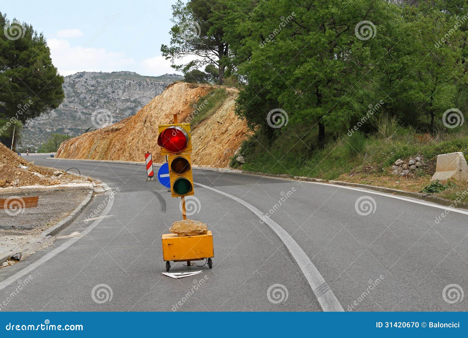 Roadworks stock photo. Image of lane, lights, traffic - 31420670
