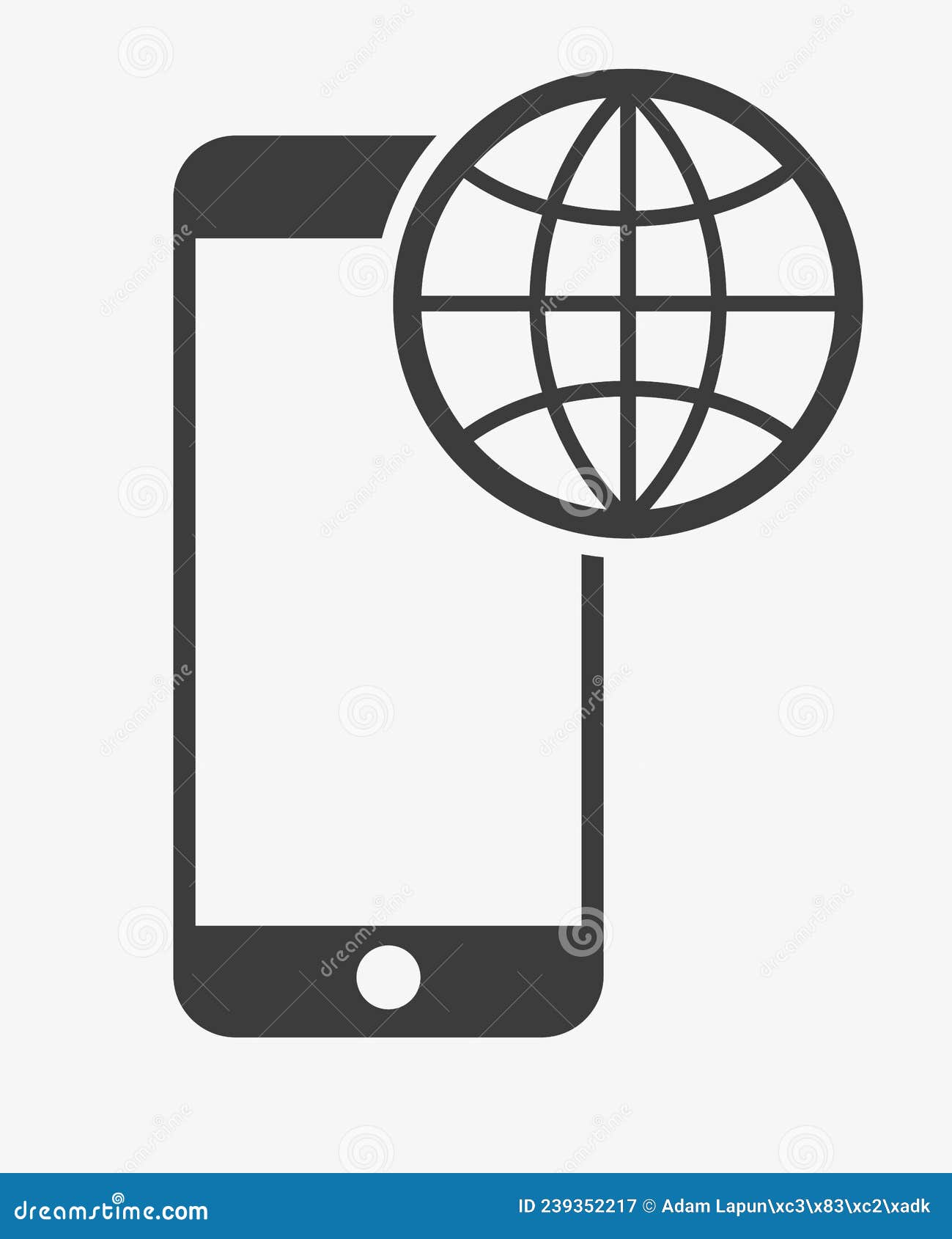 Roaming Icon. Smartphone and Globe Vector Symbol. Stock Vector ...