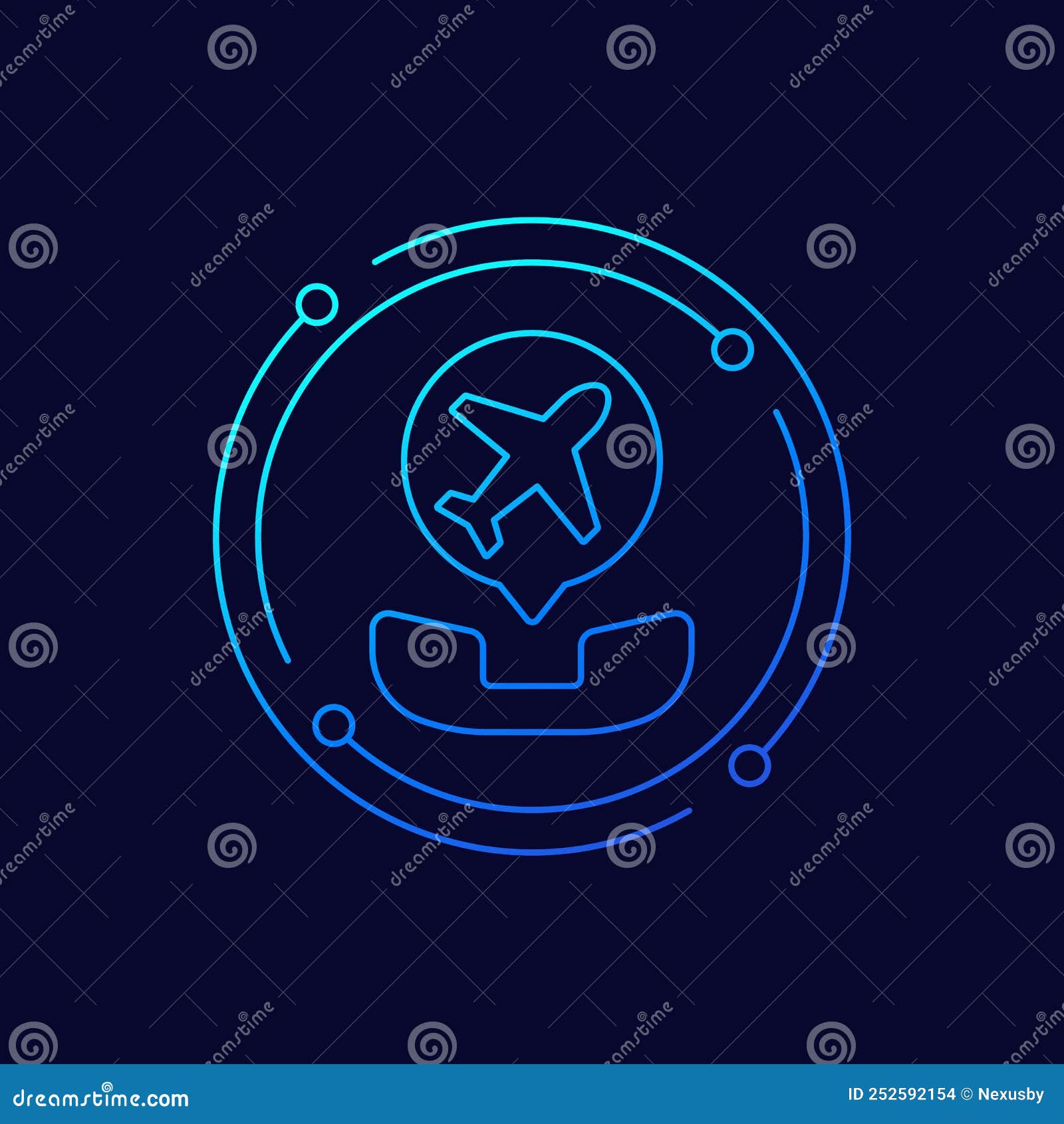 Roaming Call Line Icon with a Phone, Vector Stock Vector - Illustration ...
