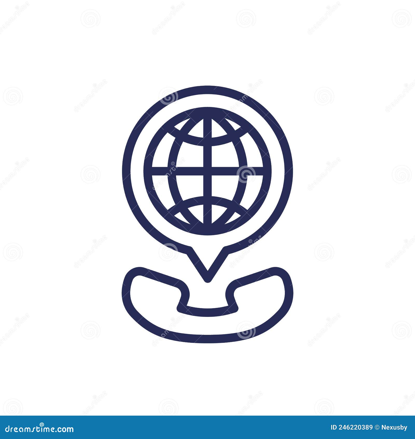 Roaming Call Line Icon on White Stock Vector - Illustration of vector ...