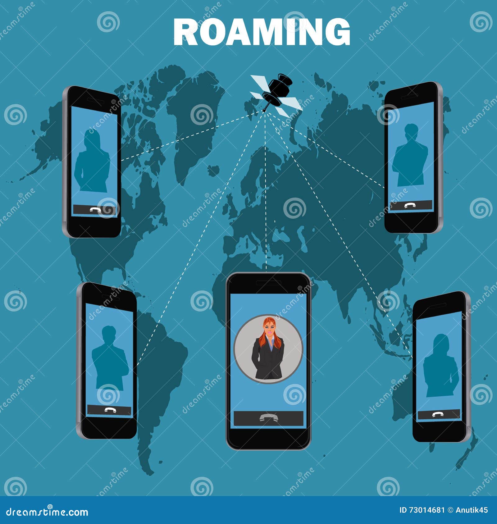 Roaming Concept, Vector Illustration Stock Vector - Illustration of ...