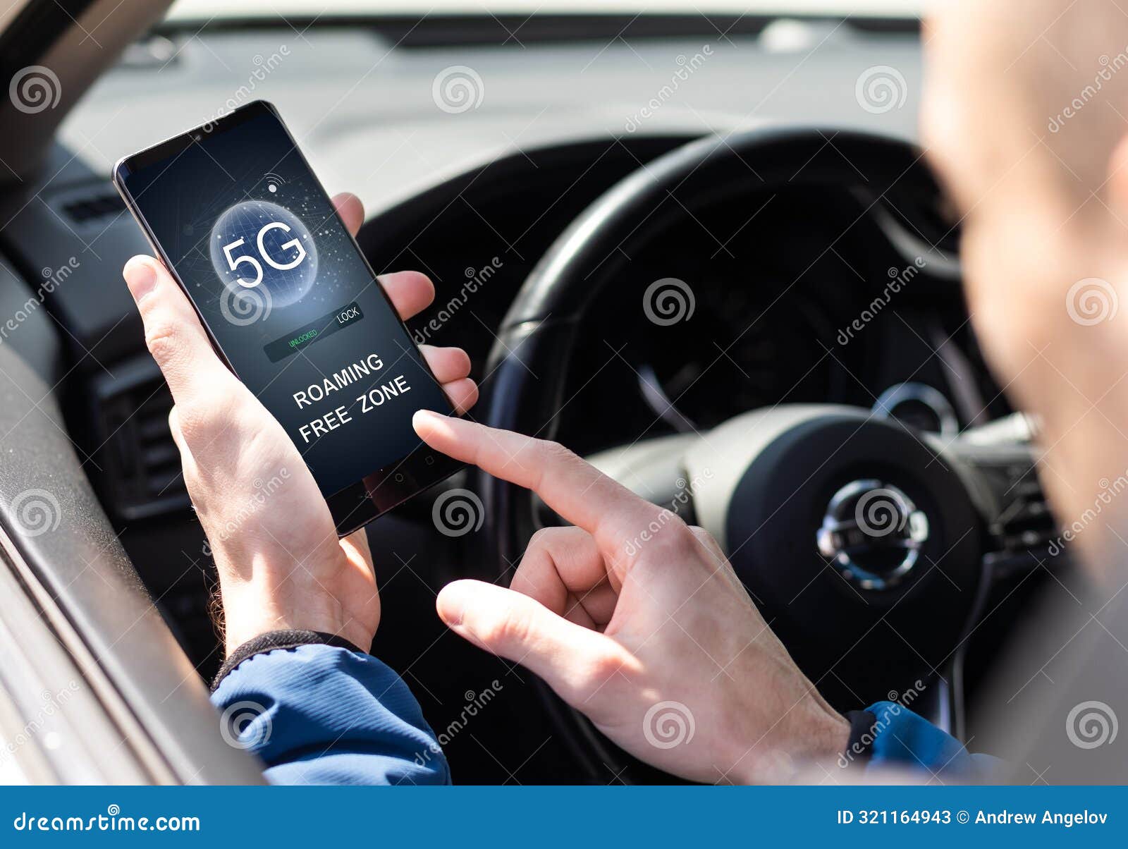 Roaming on Mobile Phone. All Screen Graphics are Made Up Stock Image ...