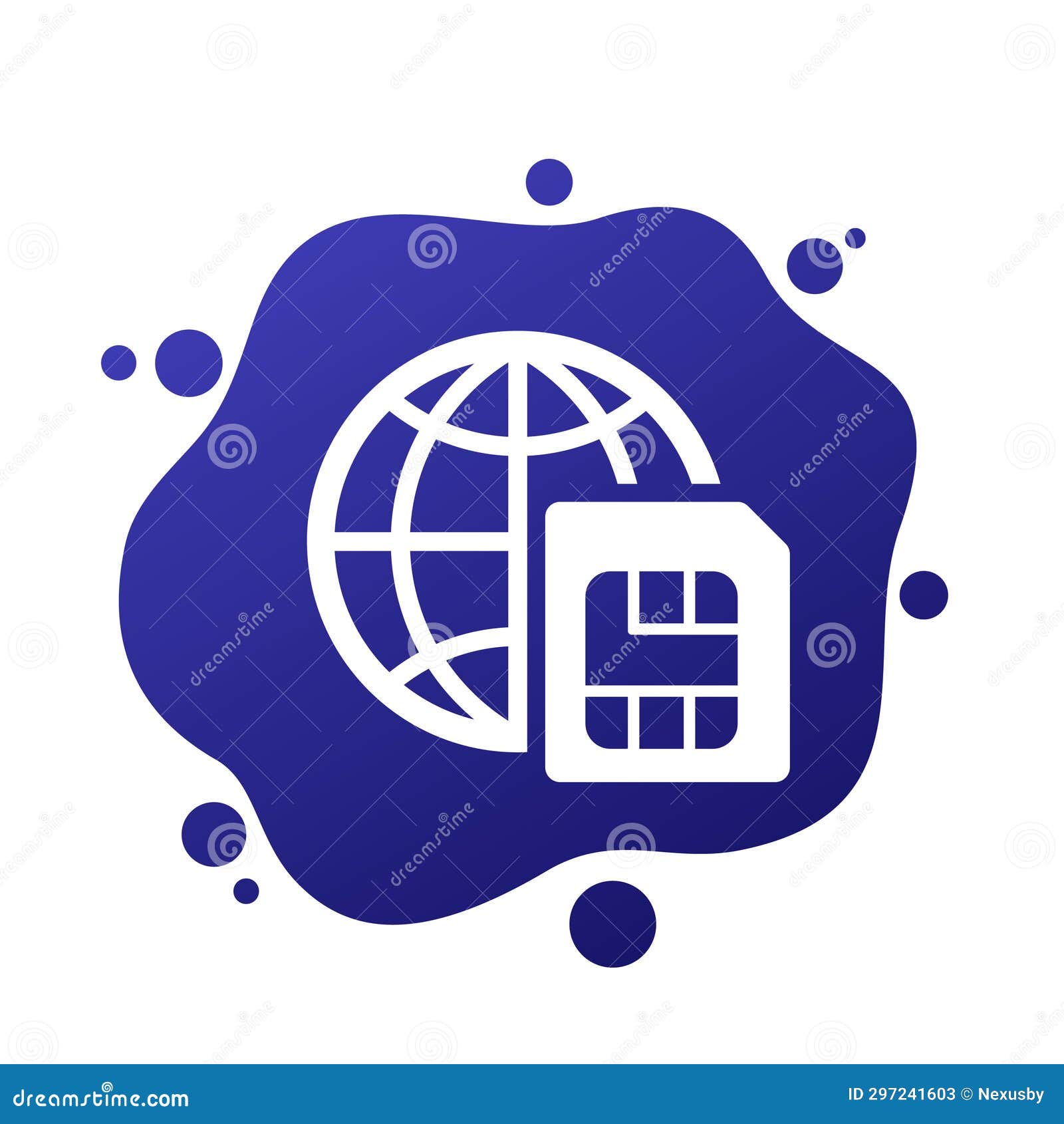 Roaming Vector Icon with a SIM Card Stock Illustration - Illustration ...