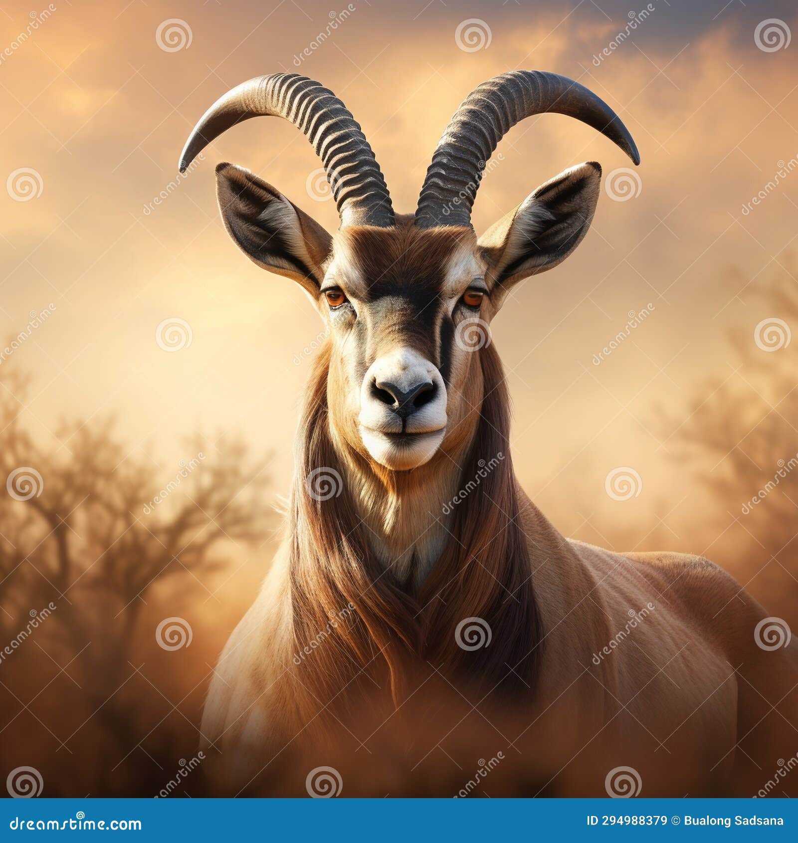 Roan antelope stock illustration. Illustration of nature - 294988379