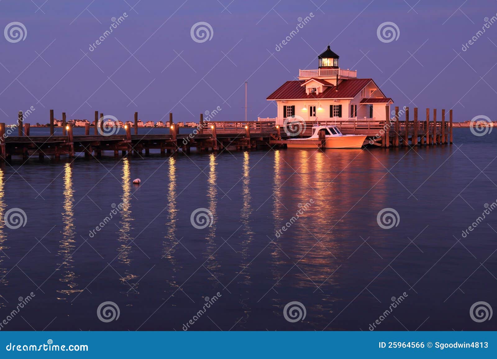 The Roanoke Marshes Lighthouse in North Carolina Stock Photo - Image of ...