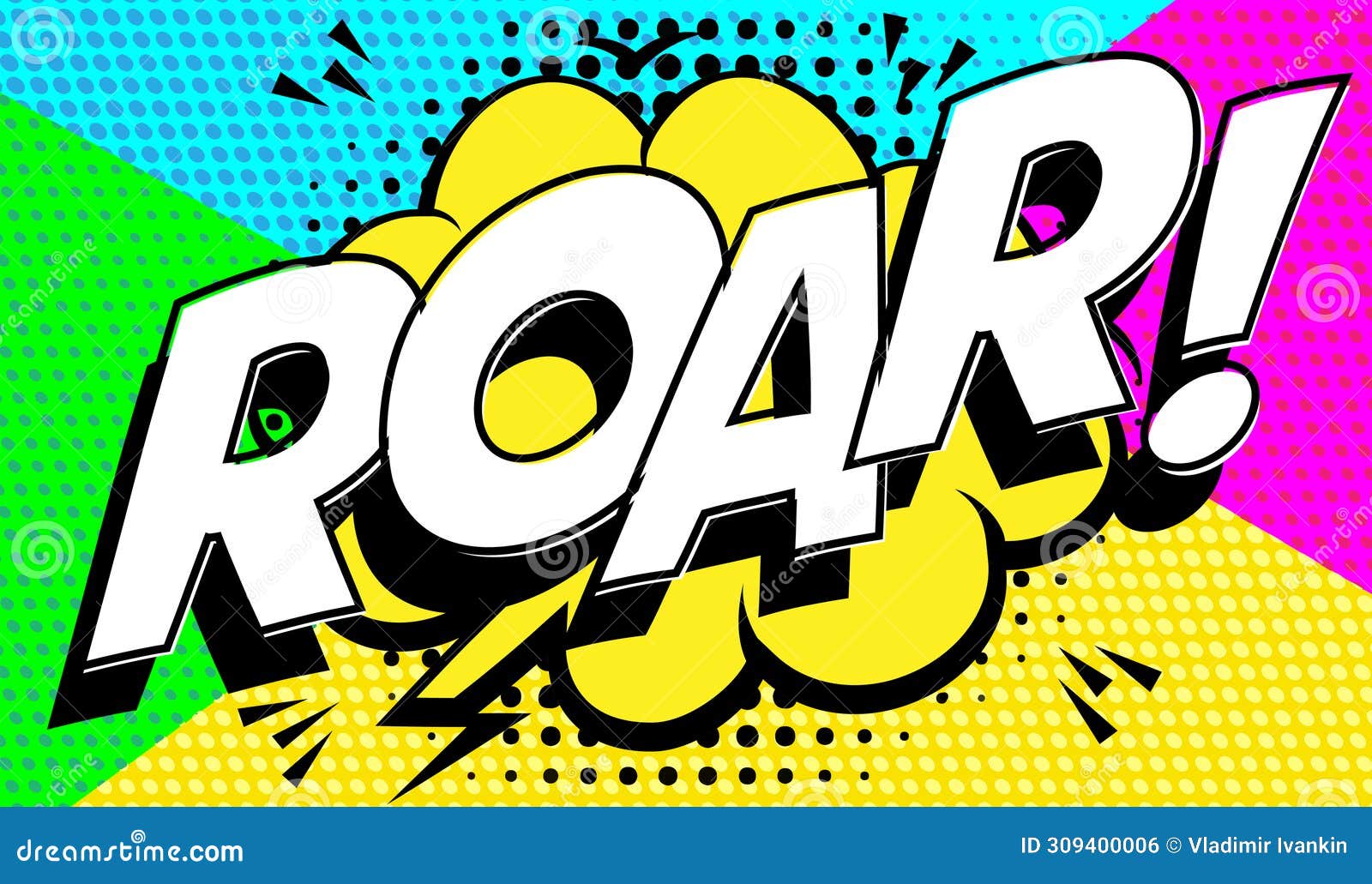Roar. Comic Text In Pop Art Style. Vector Illustration | CartoonDealer ...