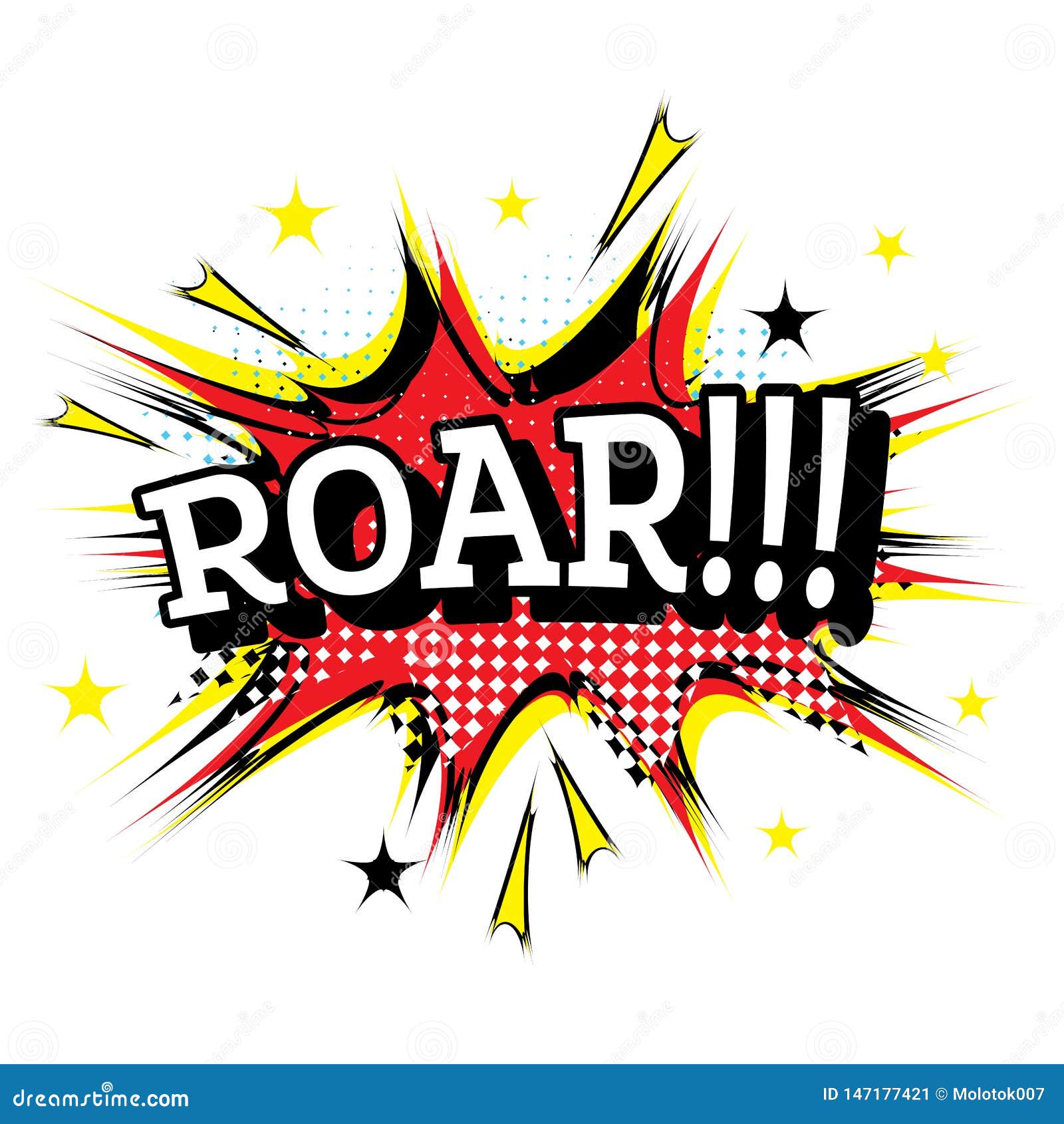 Roar. Comic Text in Pop Art Style Stock Vector - Illustration of vector ...
