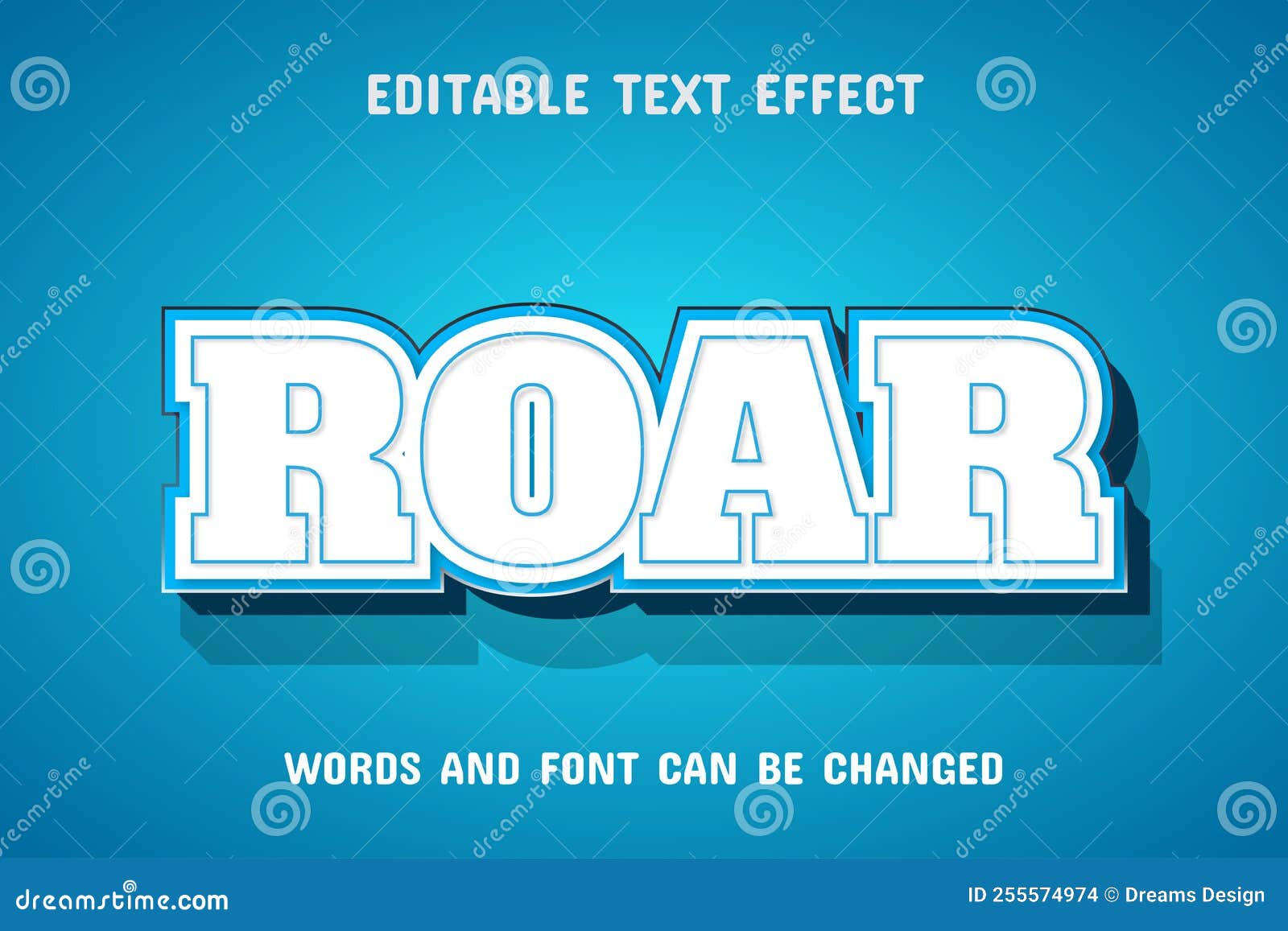 Roar 3d text effect stock vector. Illustration of speech - 255574974
