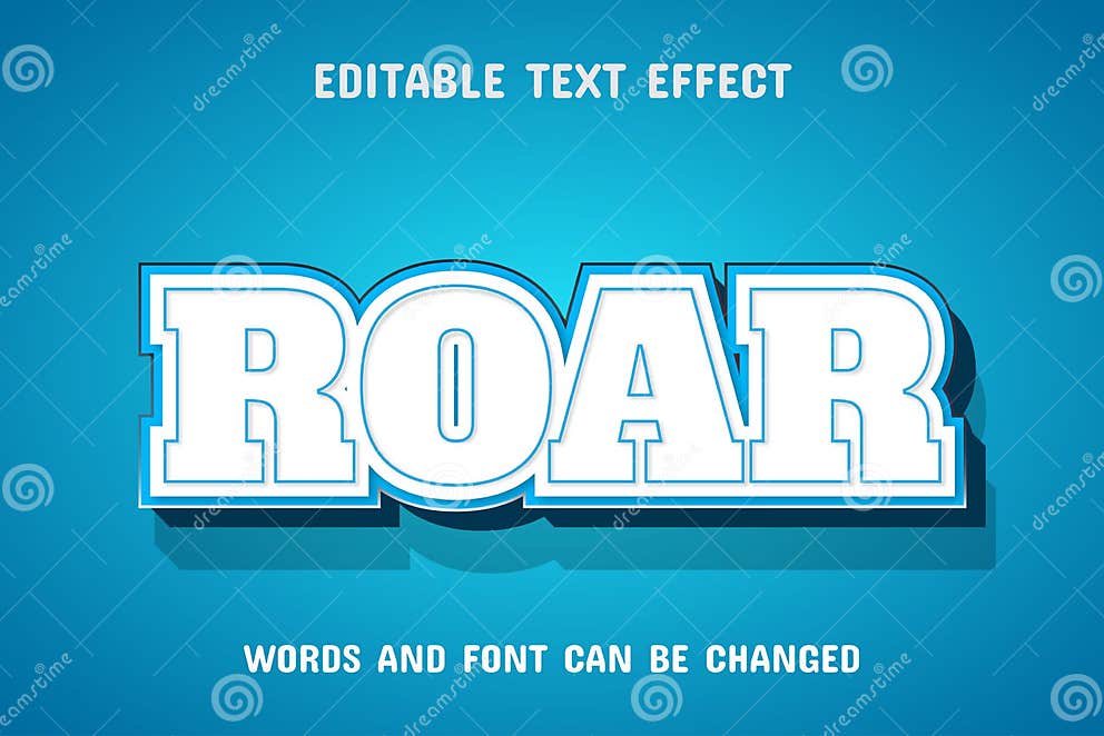 Roar 3d text effect stock vector. Illustration of speech - 255574974