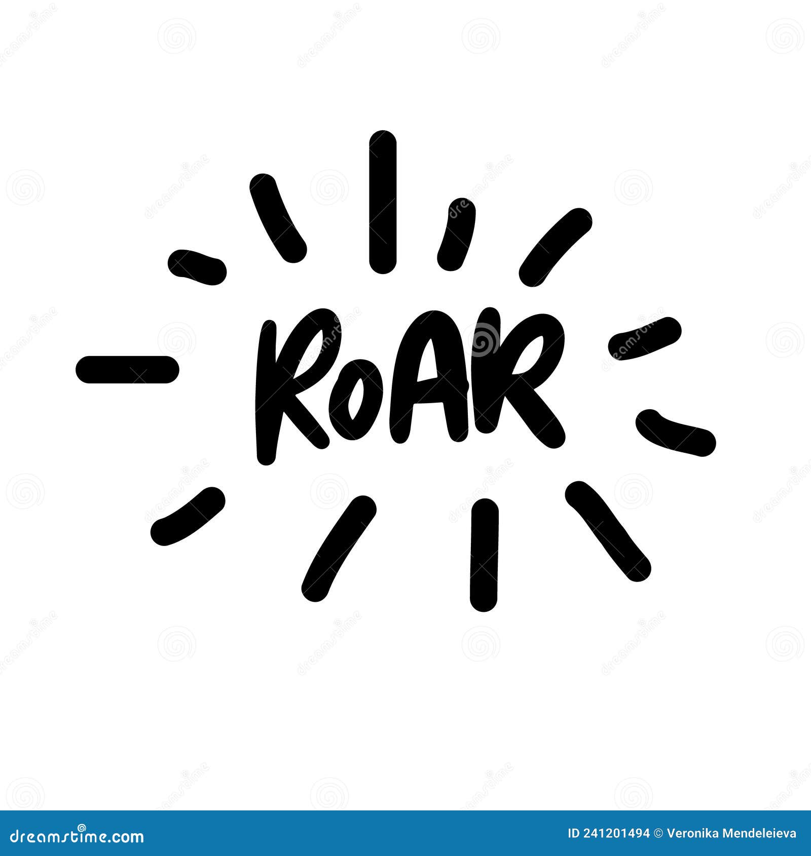 Roar. Hand Lettering Illustration for Your Design Stock Vector ...