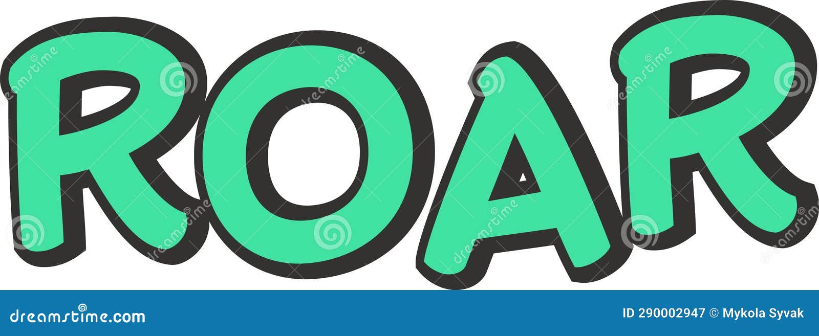 Roar Lettering Sticker stock illustration. Illustration of dinosaur ...