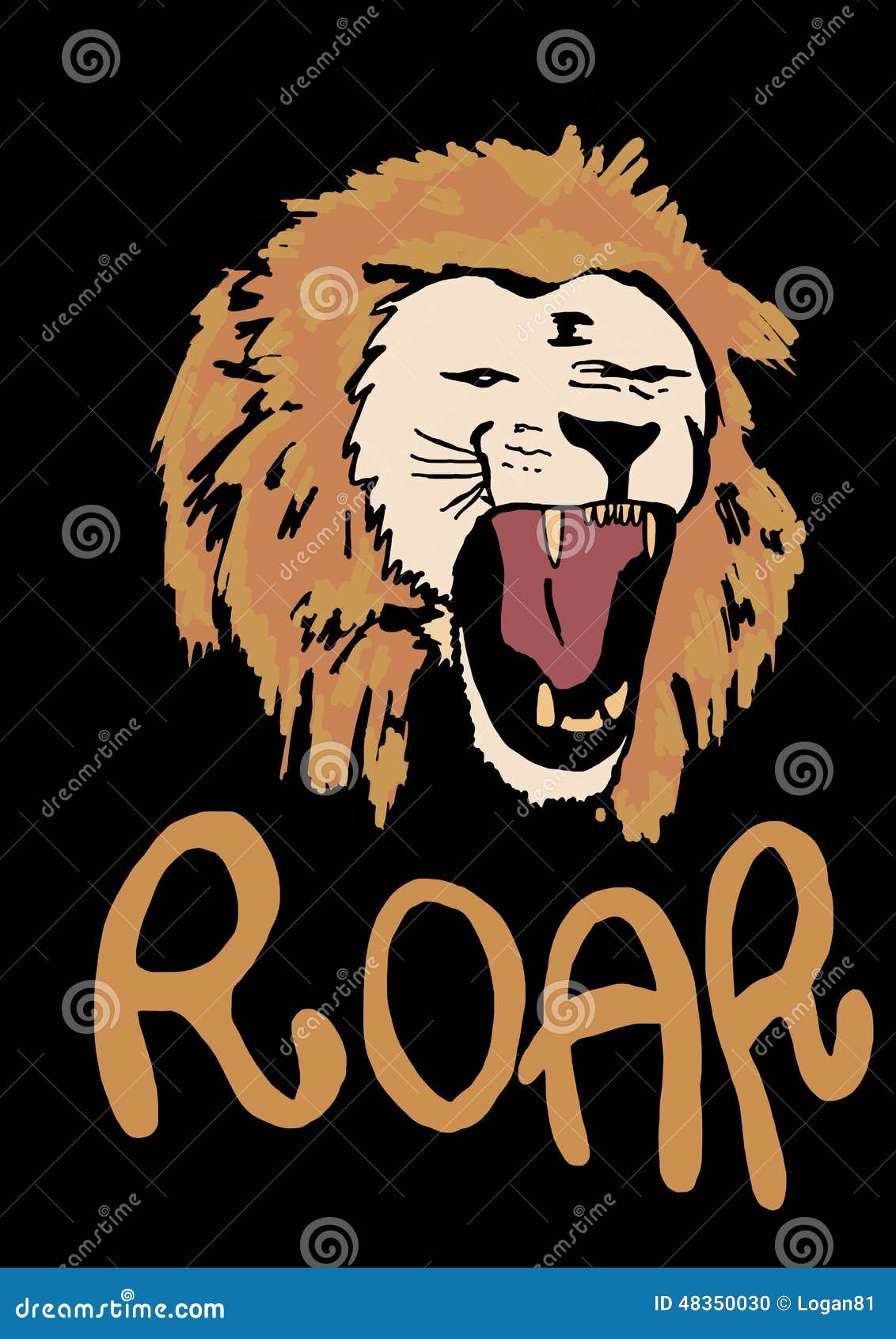 Roar lion stock illustration. Illustration of symbol - 48350030