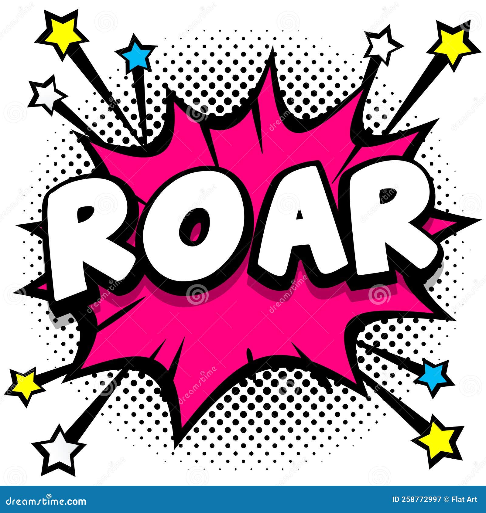 Roar Pop Art Comic Speech Bubbles Book Sound Effects Stock Vector ...