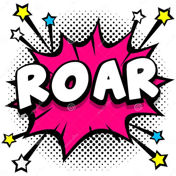 Roar Pop Art Comic Speech Bubbles Book Sound Effects Stock Vector ...