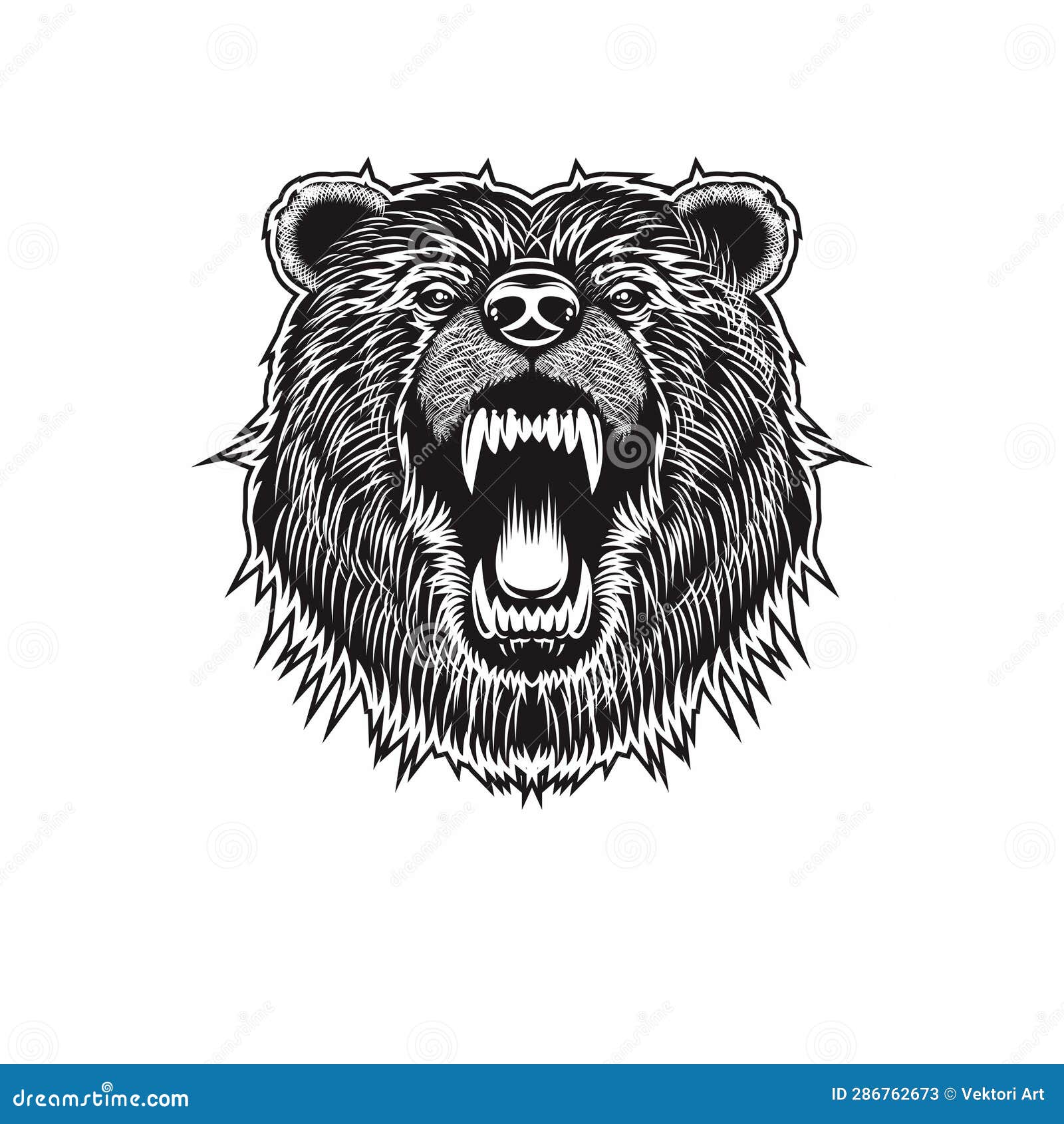 Roaring bear vector image stock illustration. Illustration of bear ...