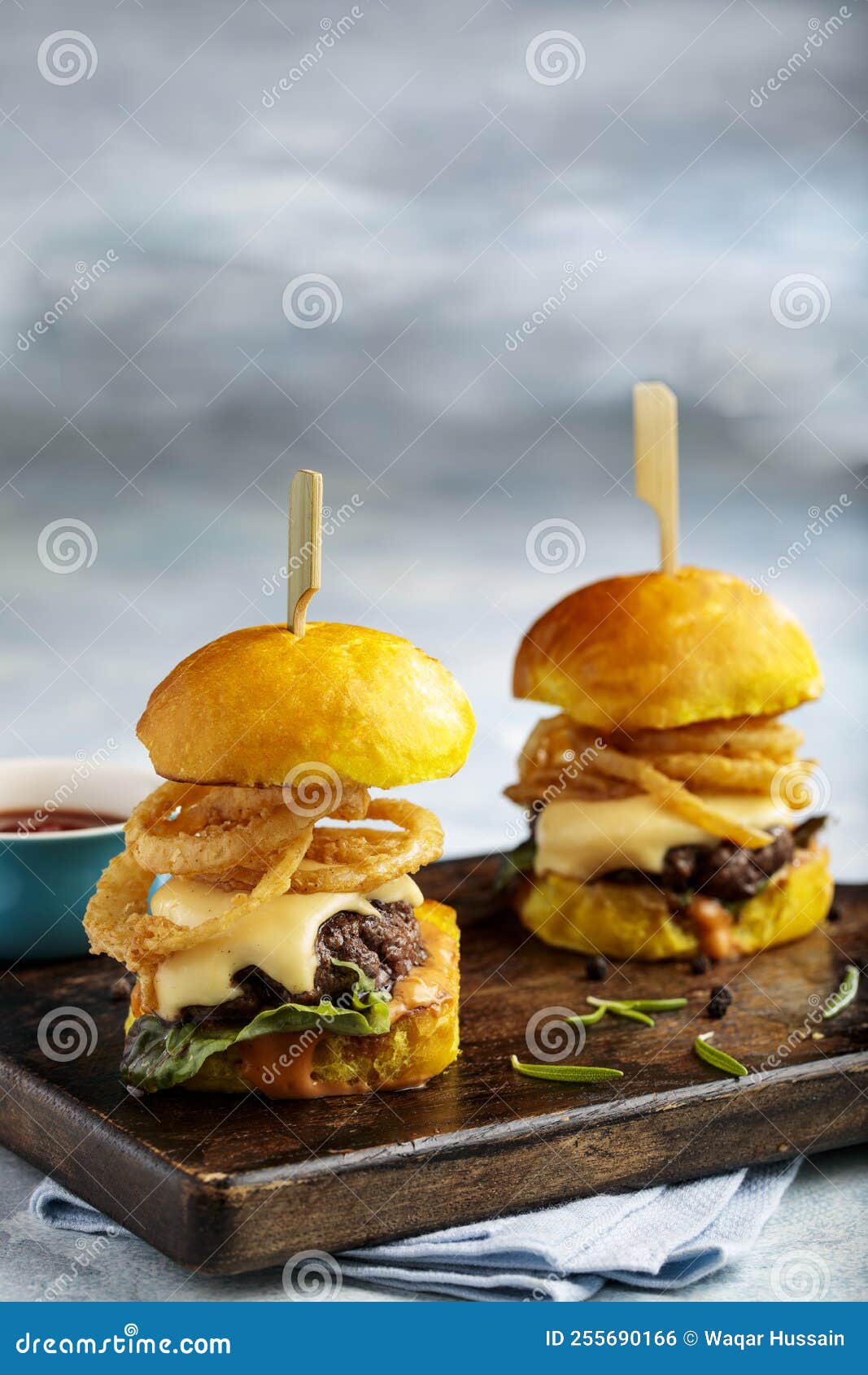 Roaring Beef Slider Burger Served in a Dish Side View Isolared on ...
