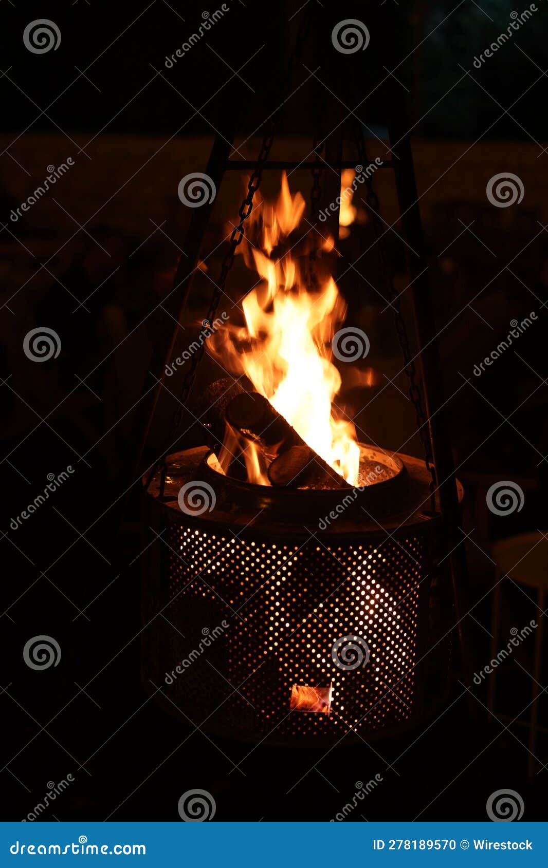 Roaring Campfire Burning in an Open Flame Pit, with a Plethora of ...