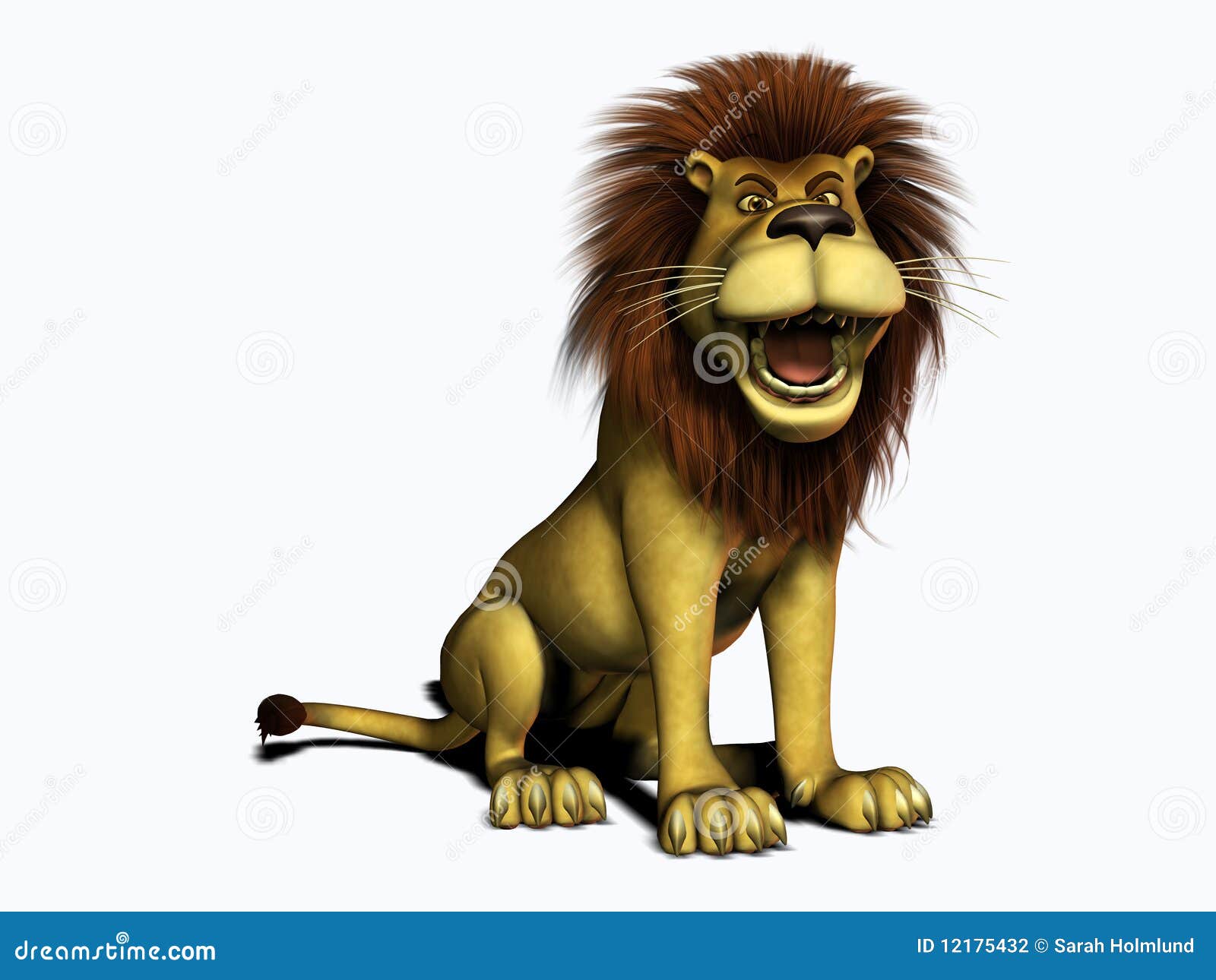 Roaring Cartoon Lion. Stock Photography - Image: 12175432