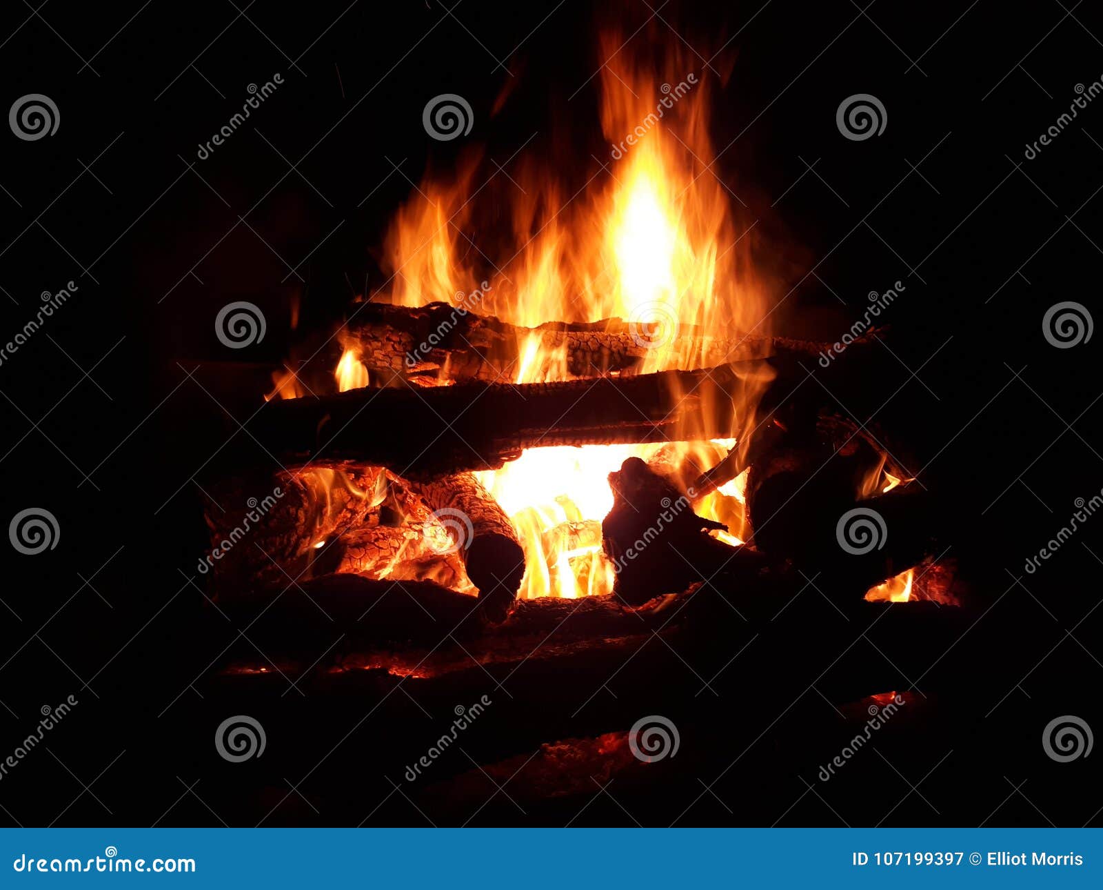 Roaring fire stock image. Image of beautiful, time, fire - 107199397