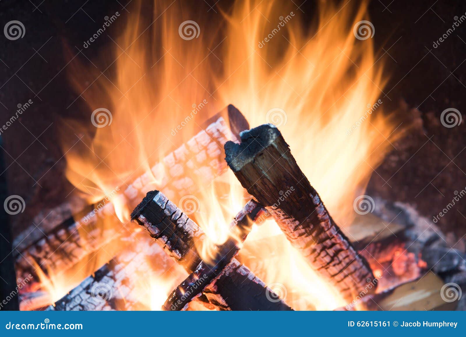 Roaring fire stock image. Image of firepit, embers, fiery - 62615161