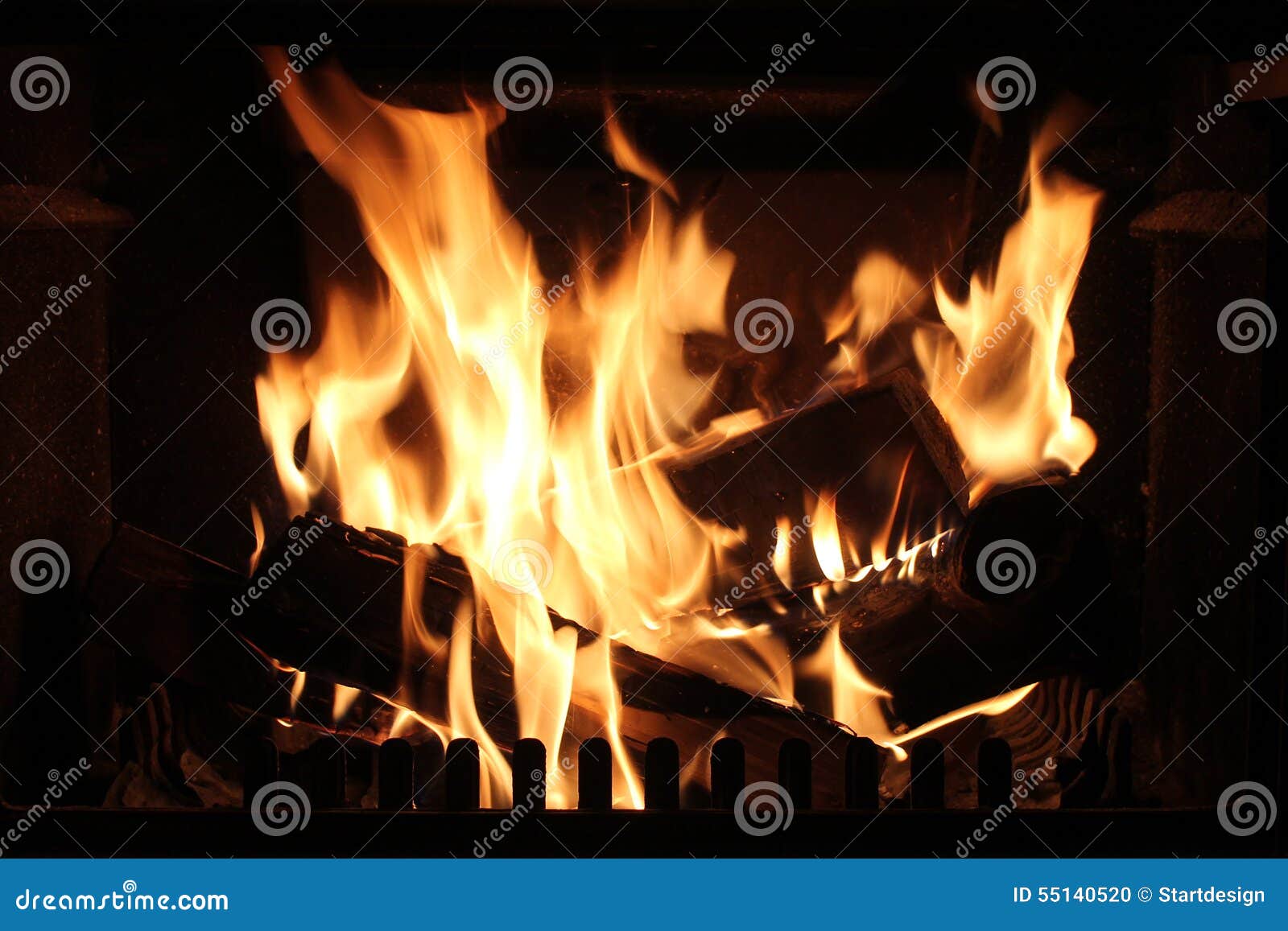 Roaring Log Fire Of Old English House Royalty-Free Stock Photo ...